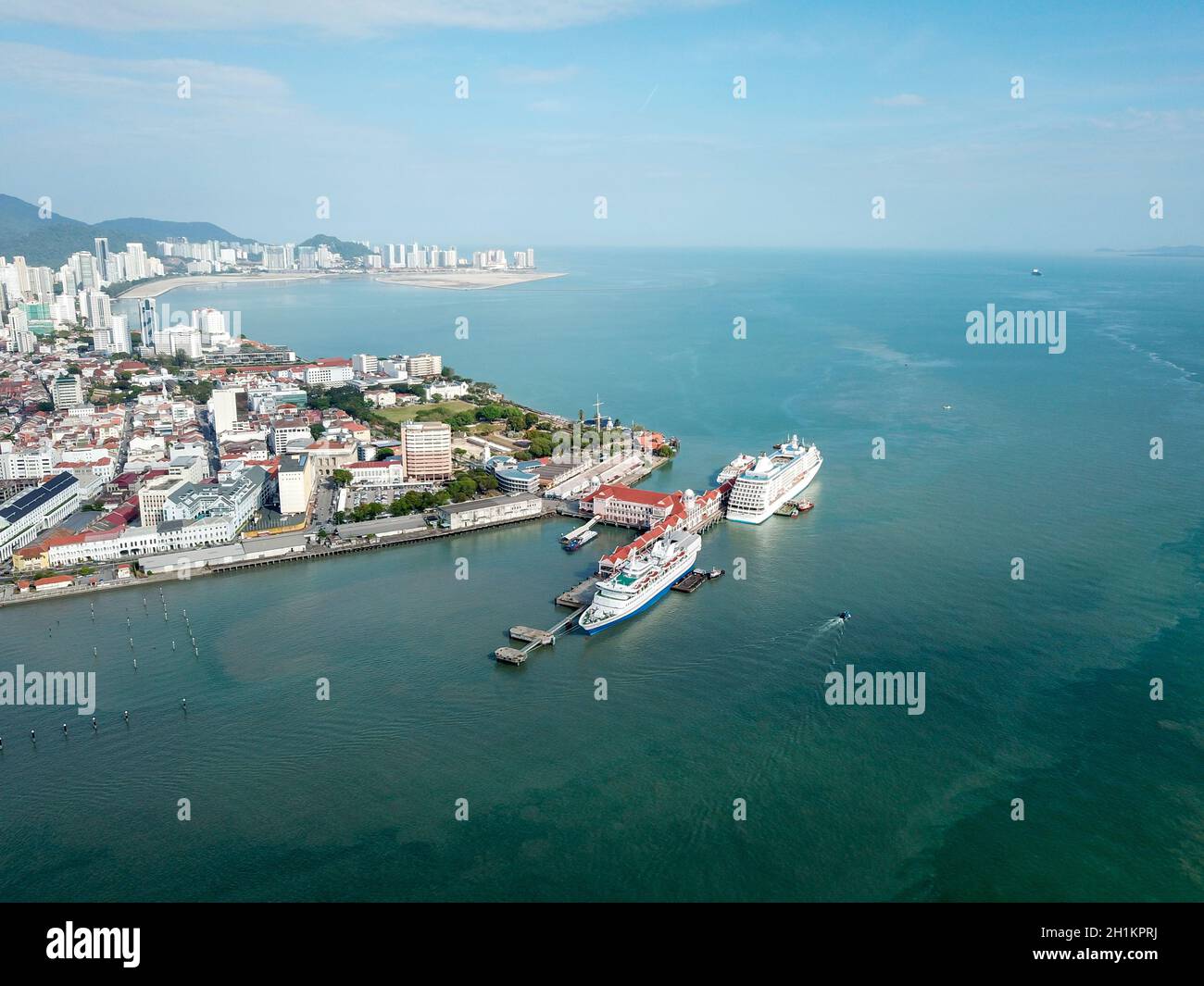 Georgetown, Penang/Malaysia - Feb 28 2020: Drone view Penang Port Stock ...