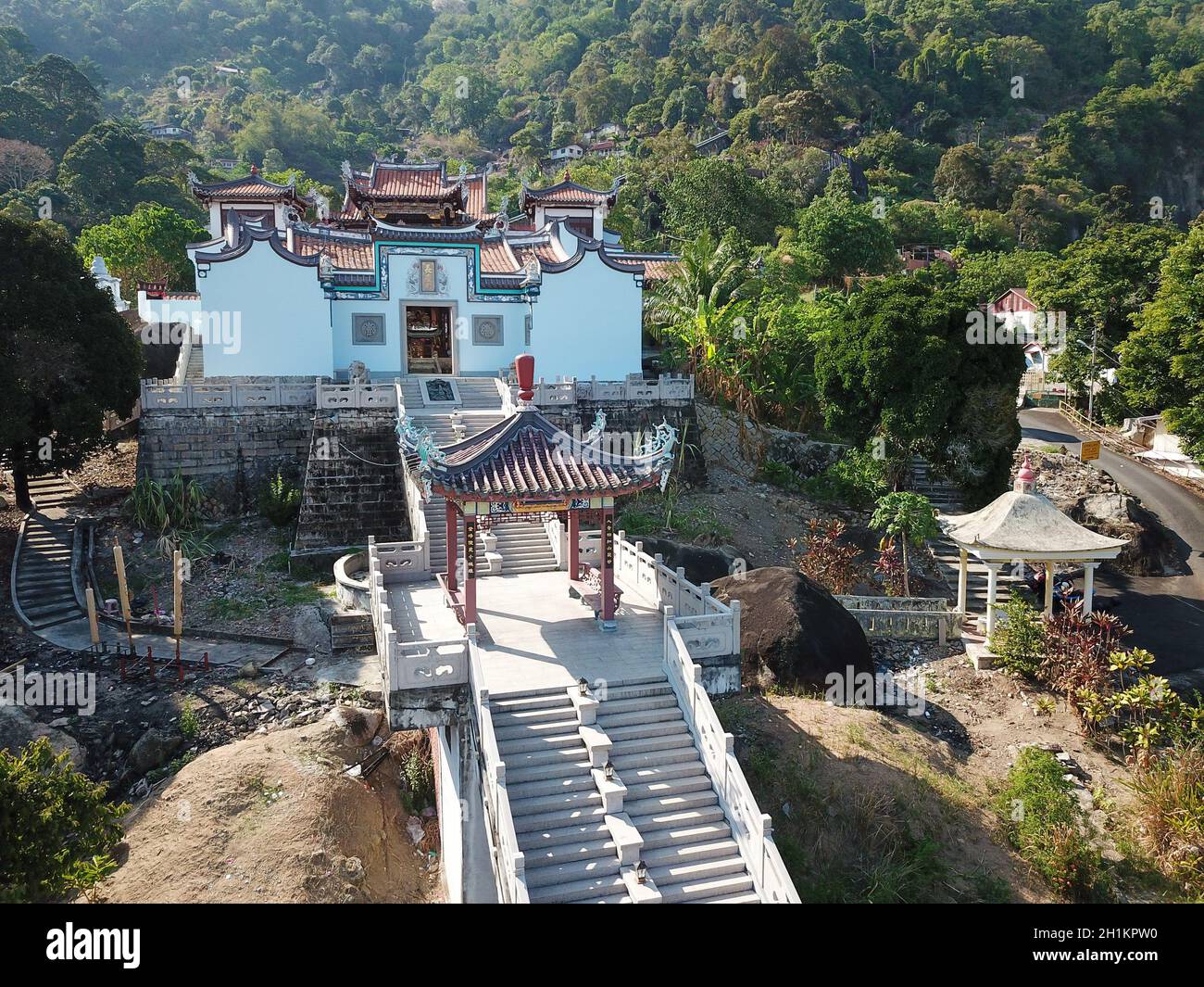 Georgetown, Penang/Malaysia - Feb 28 2020: Aerial view Jade Emperor God ...