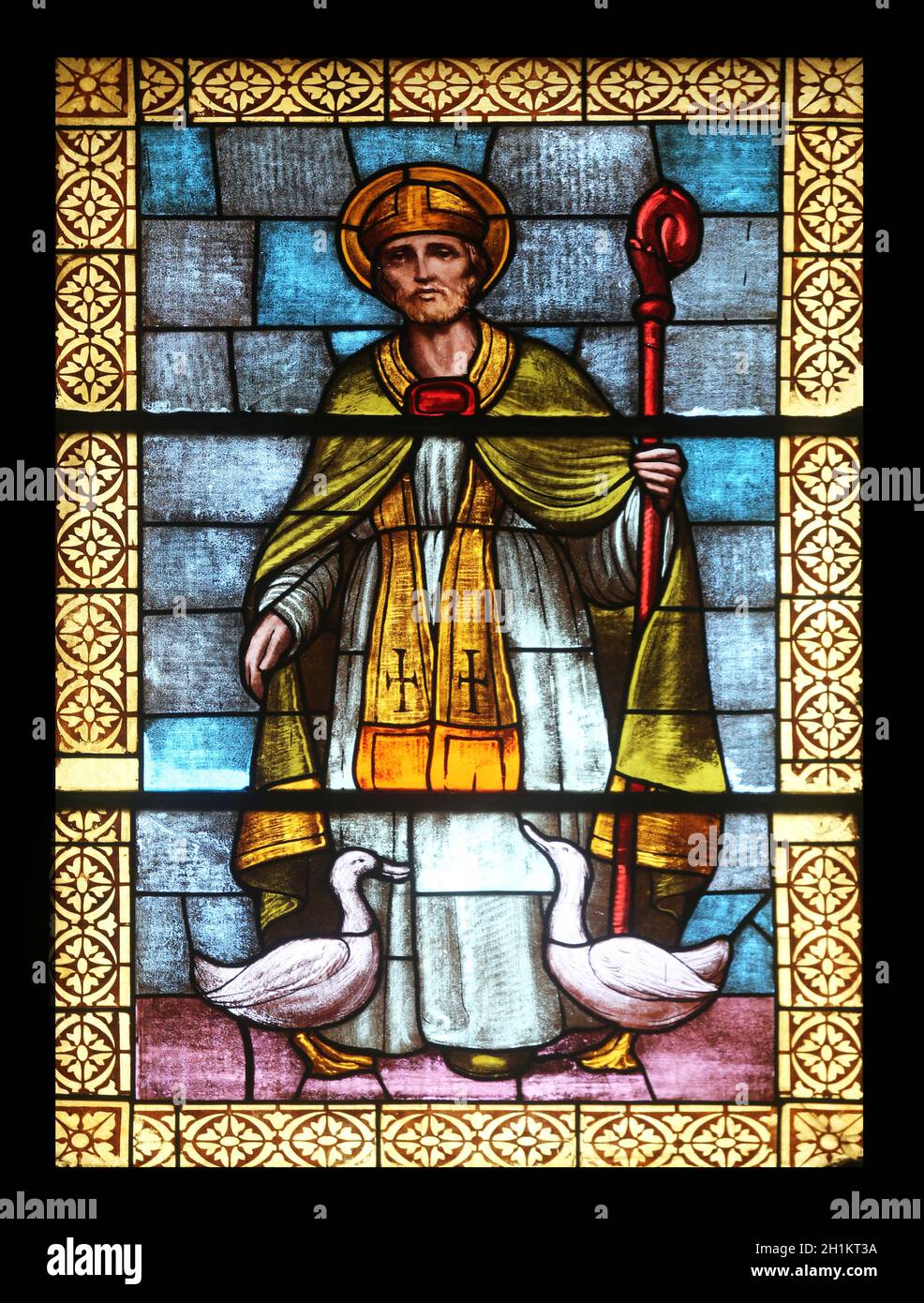 Saint Martin, stained glass window in the church of St. James the ...