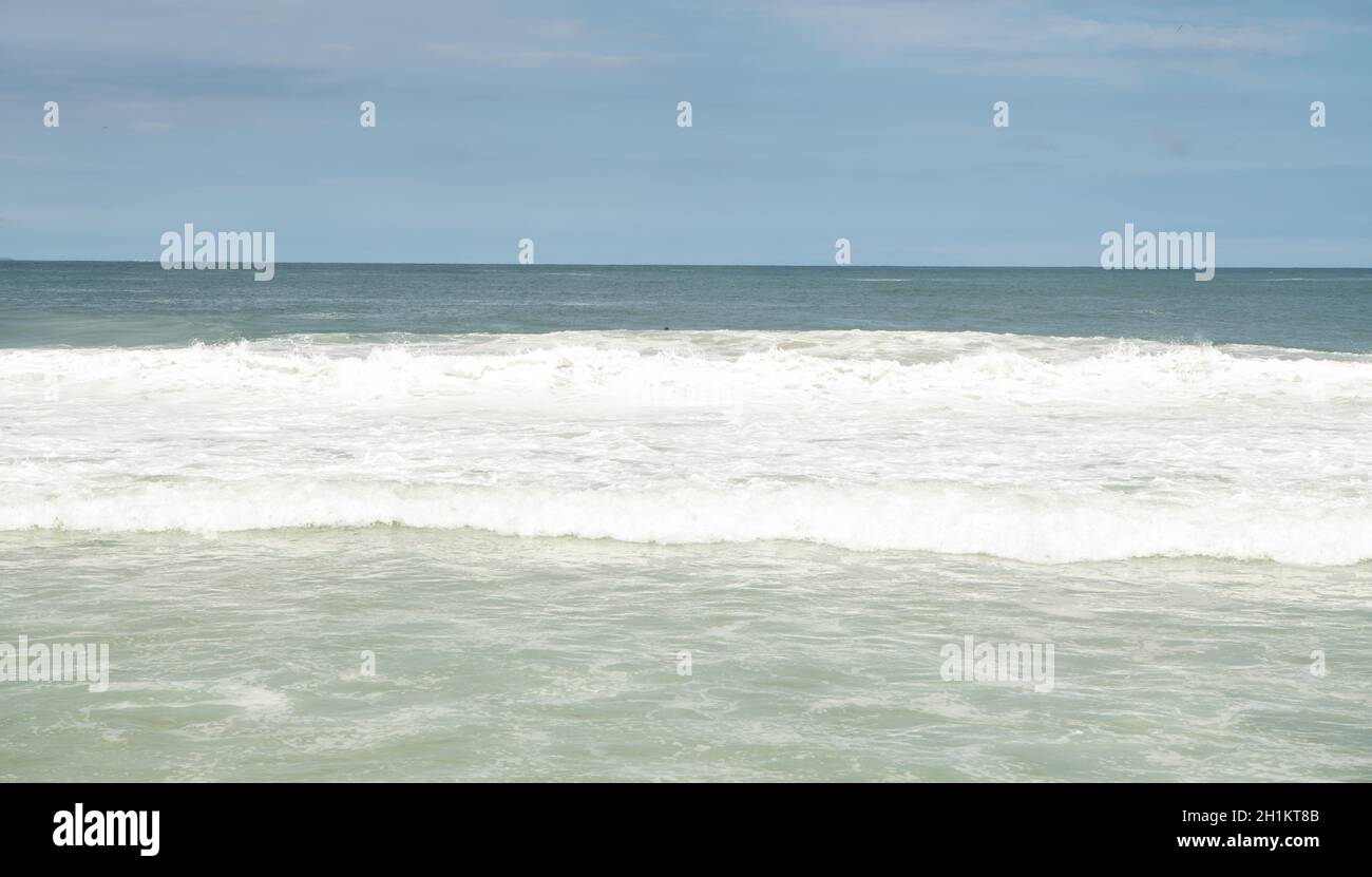 Ocean surf on the beach of Copacabana. Rio de Janeiro, February 2020 ...