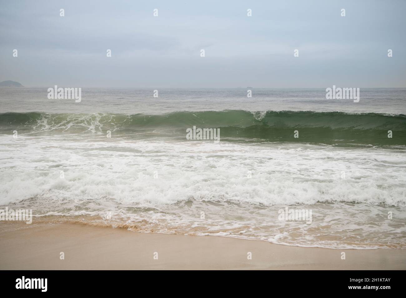 Ocean surf on the beach of Copacabana. Rio de Janeiro, February 2020 ...