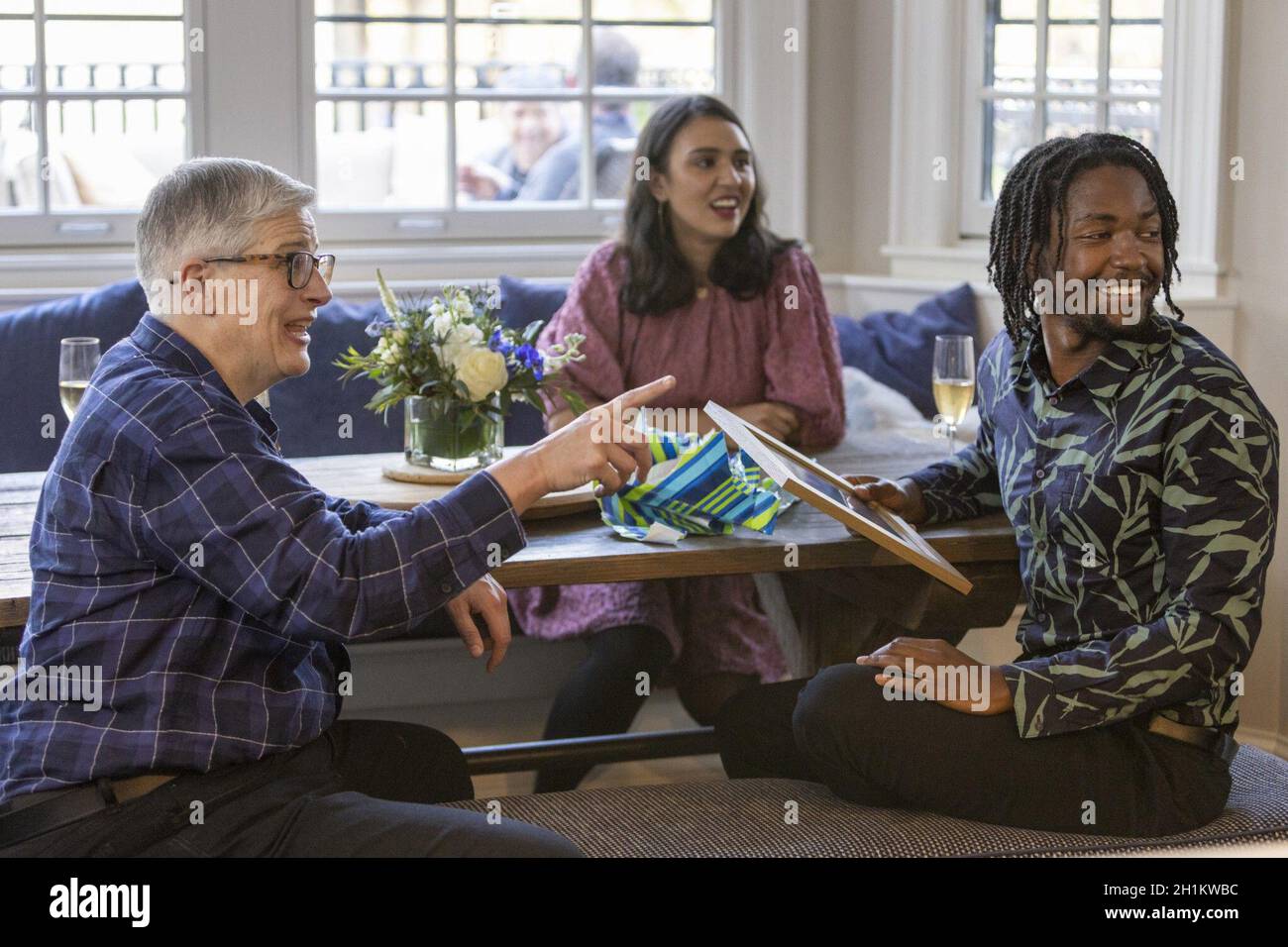 WORK IN PROGRESS, front from left: Abby McEnany, Tyler Davis, Two ...