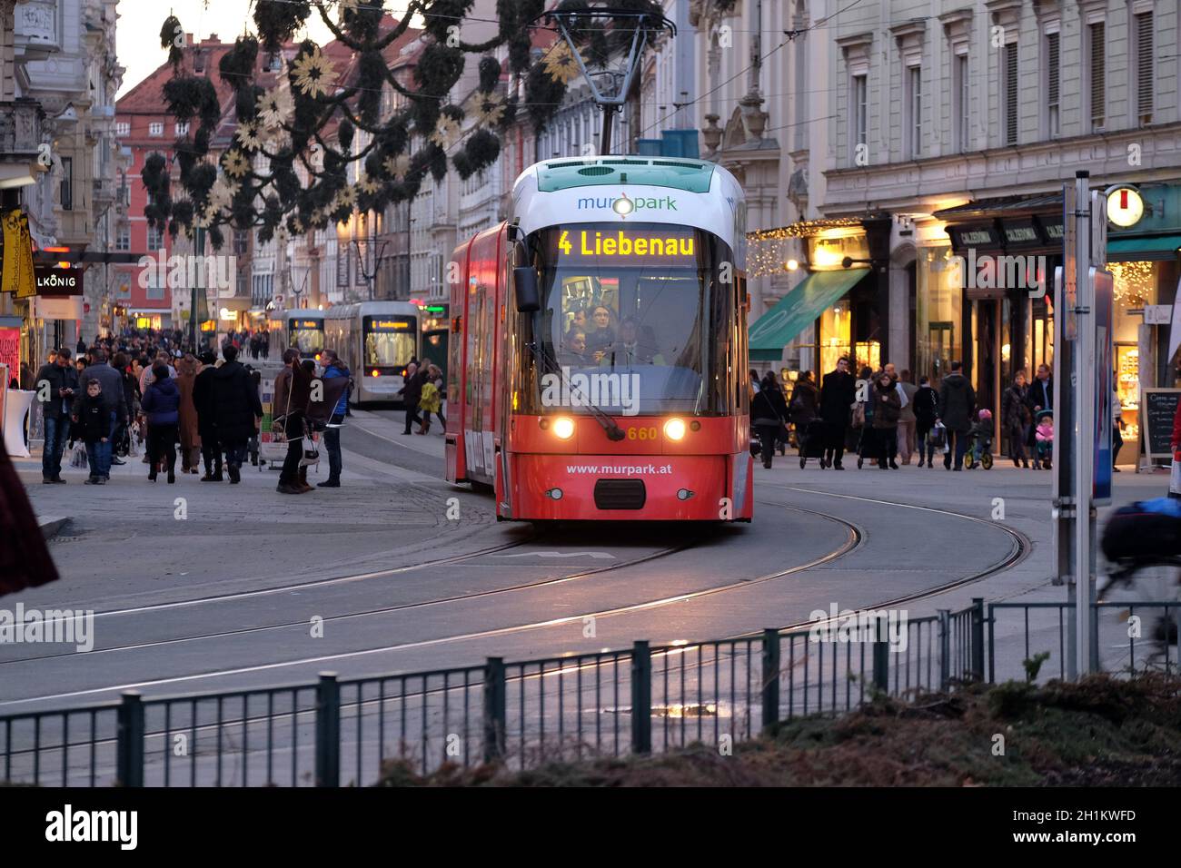 Tramway in the downtown in Graz, Austria Stock Photo - Alamy