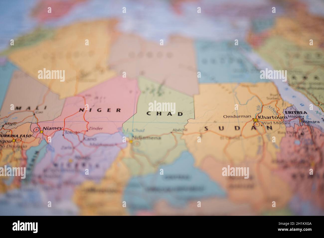 Chad outline map hi-res stock photography and images - Alamy