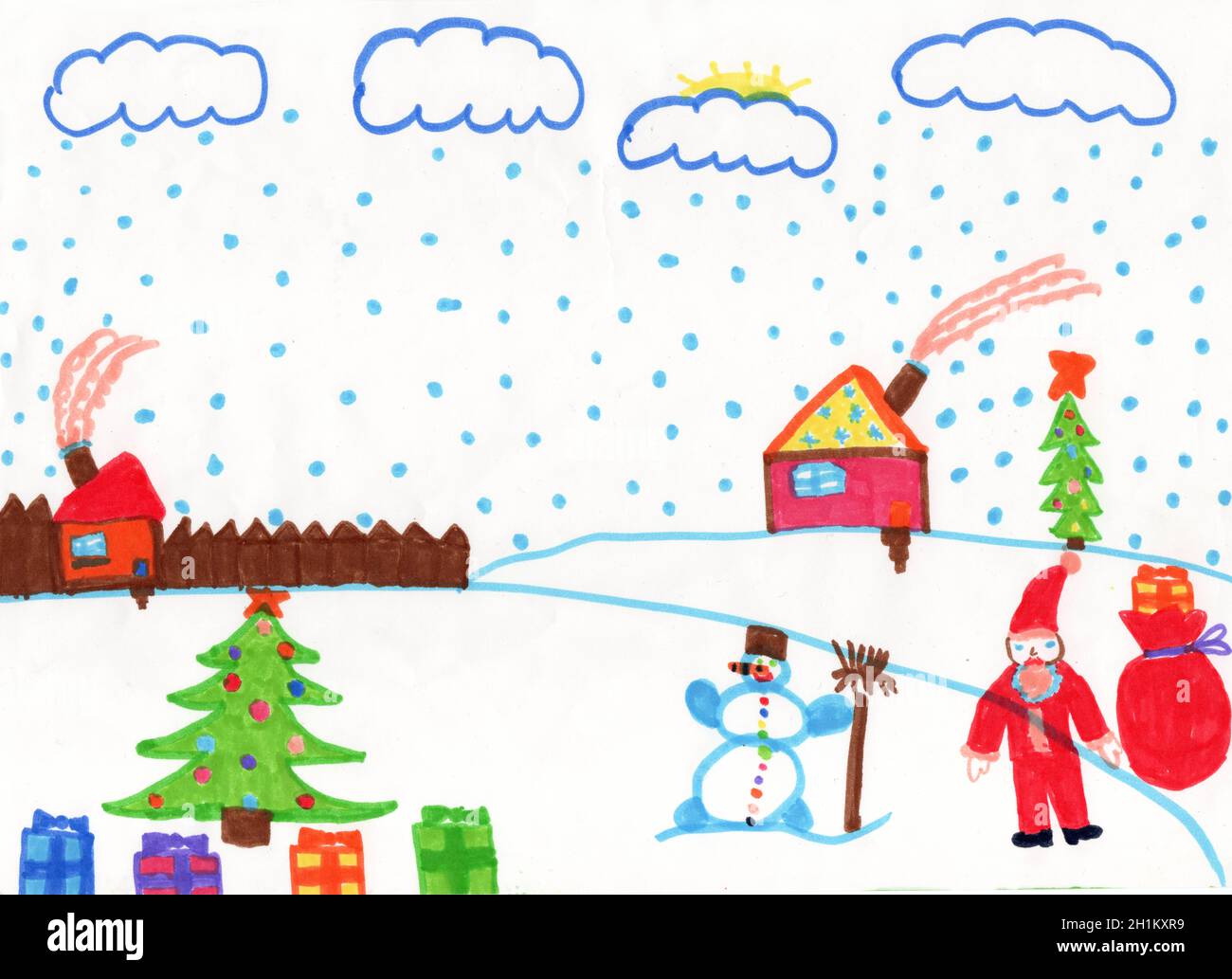 Winter Season Pictures For Kids Drawing
