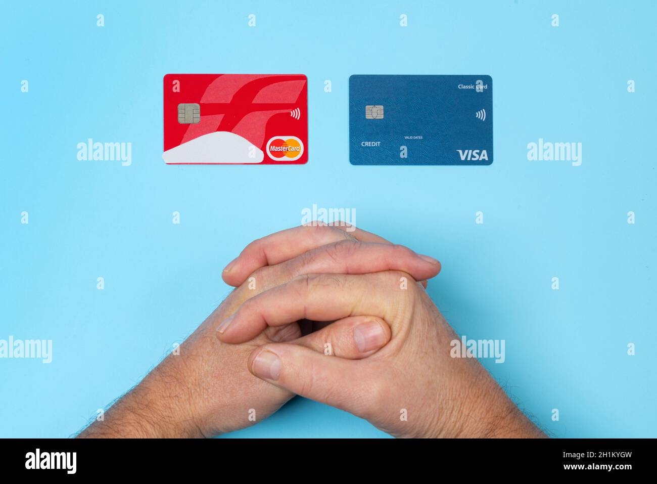 the choice between the duopoly of two credit card brands Stock Photo ...