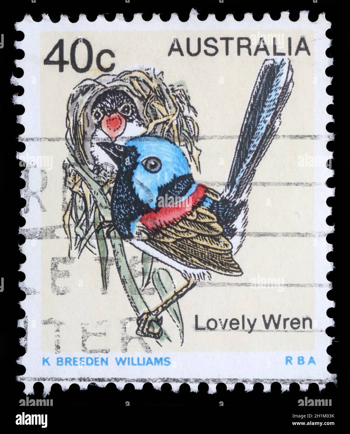Stamp printed in Australia shows image of a Lovely Wren, circa 1978 ...