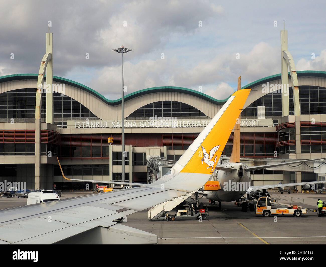 Pegasus Airplanes in front of Terminal of Sabiha Gökcen International ...