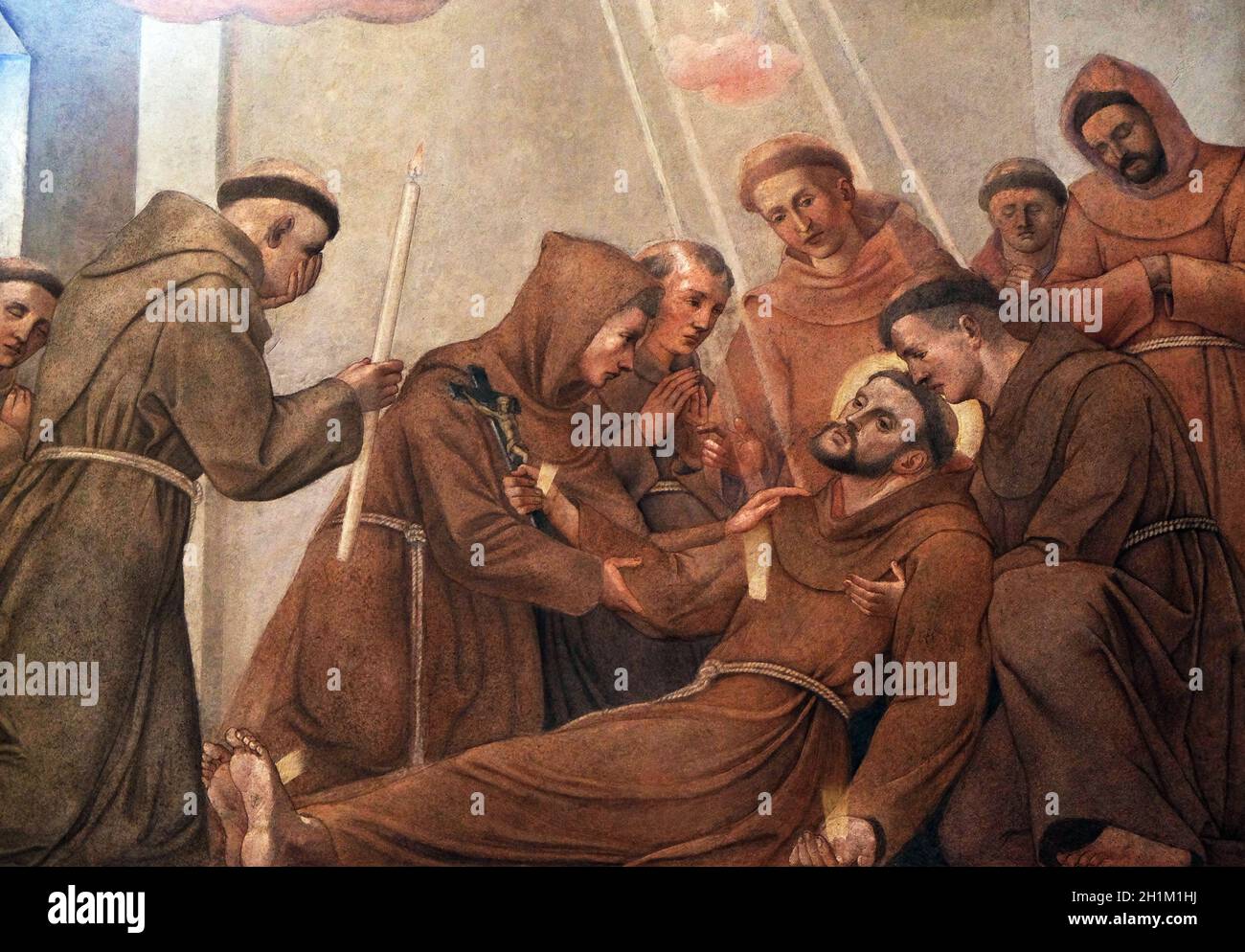 Death of Saint Francis of Assisi, fresco in the Franciscan Church of ...