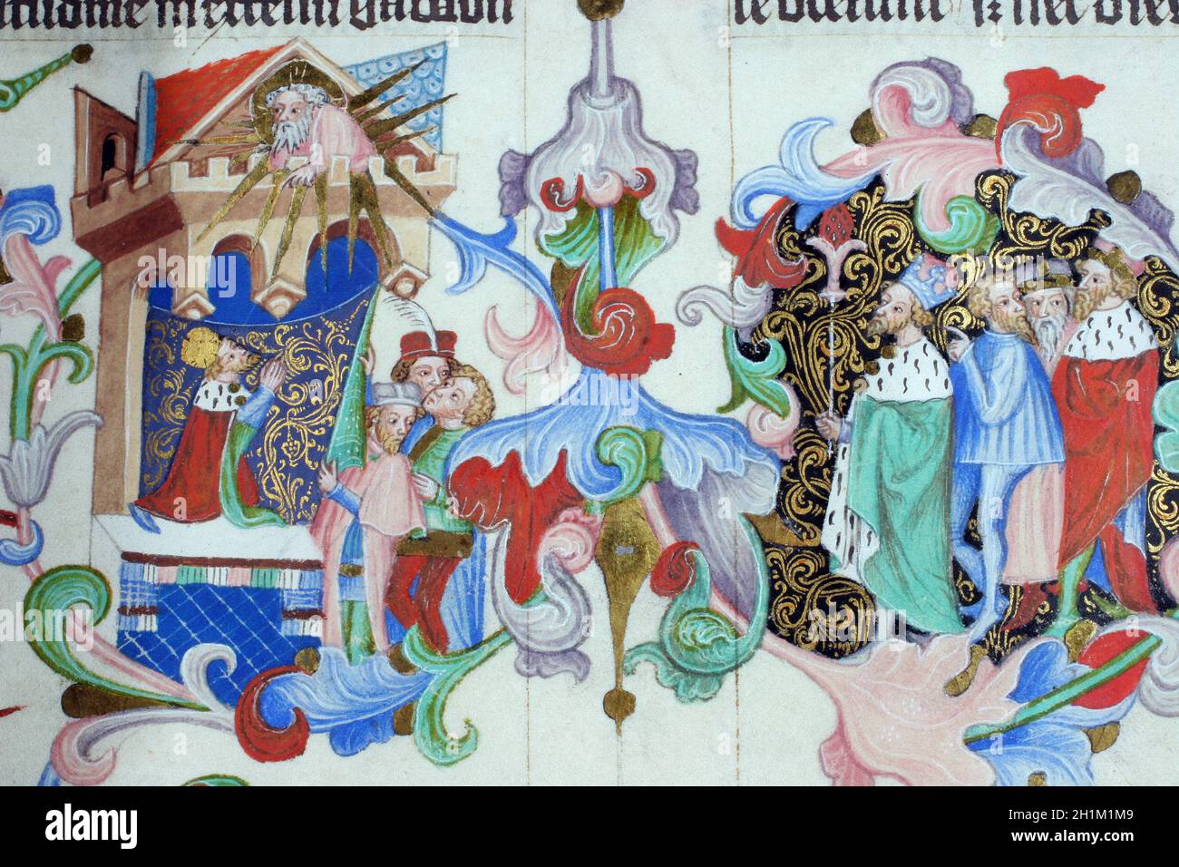 Illustration in an old bible book Stock Photo - Alamy