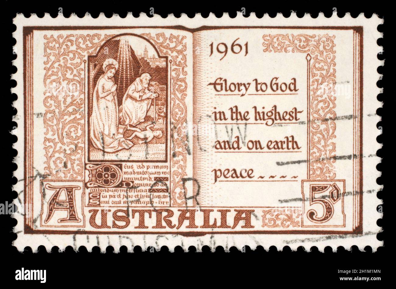 Australian postage stamp shows The Holy Virgin Mary and baby Jesus ...