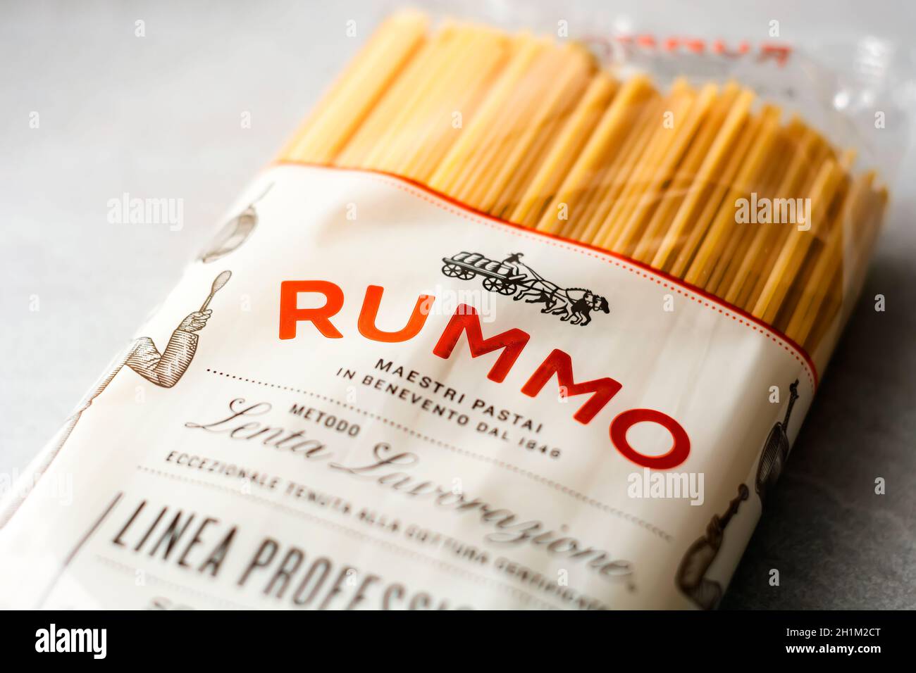 Rome, Italy, November 15th 2020: the Rummo logo printed on the ...