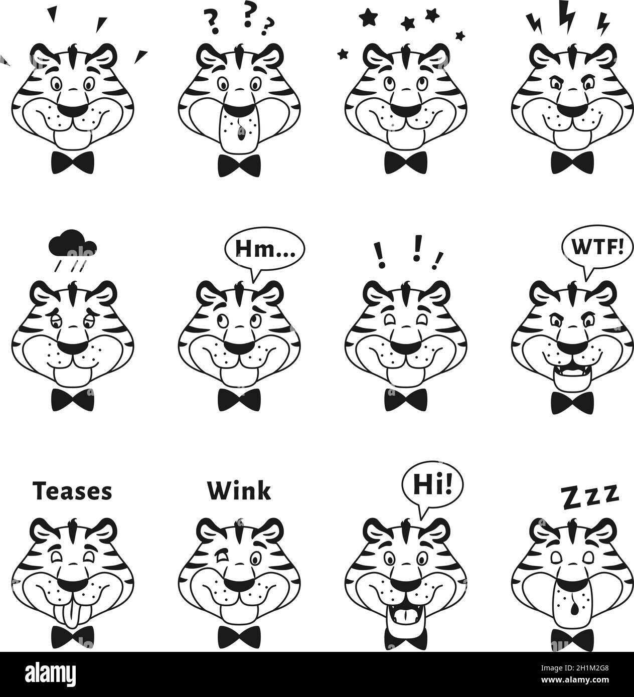 Color set vector smile Black and White Stock Photos & Images - Alamy