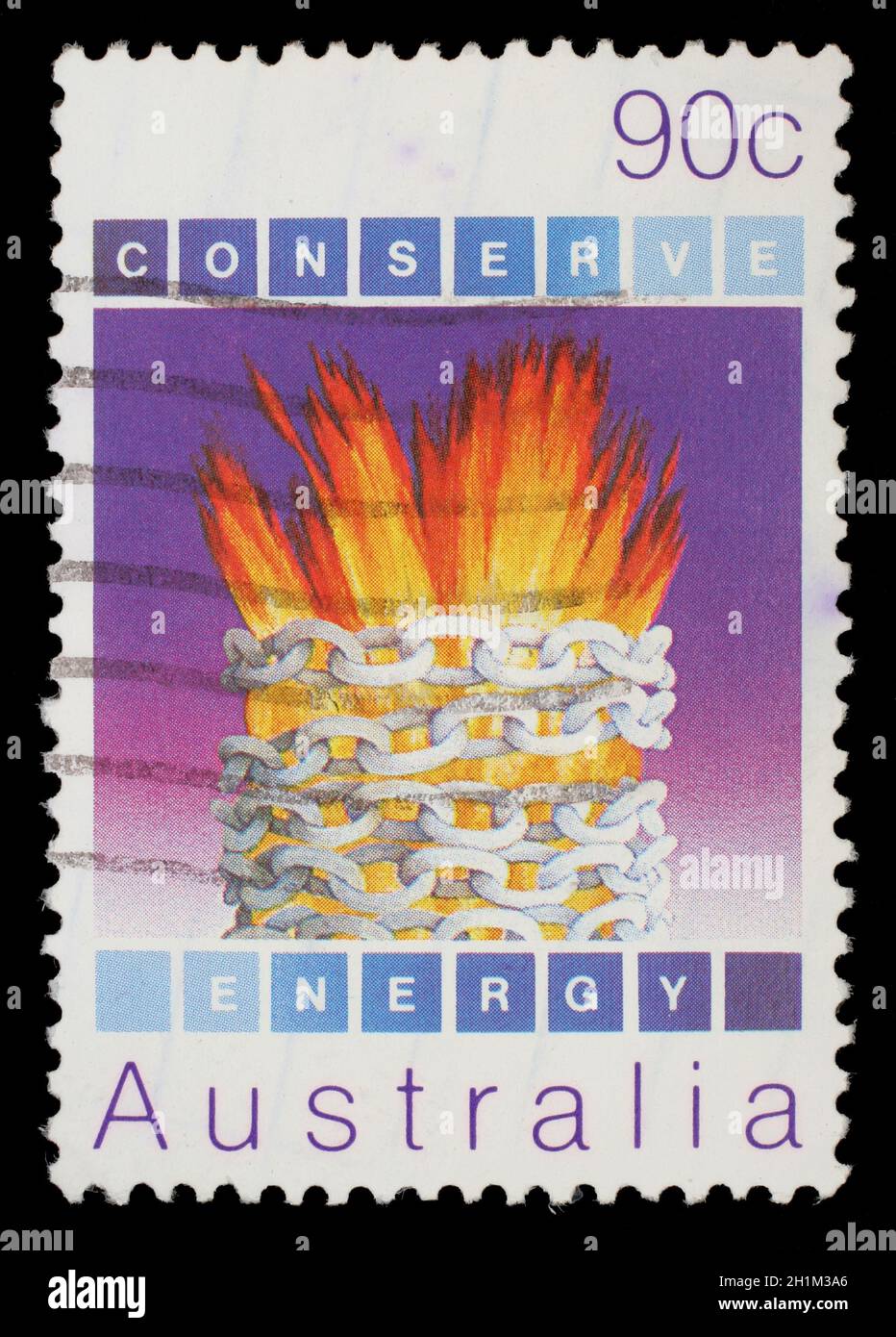 Stamp printed in Australia, shows Environmental conservation, Energy ...