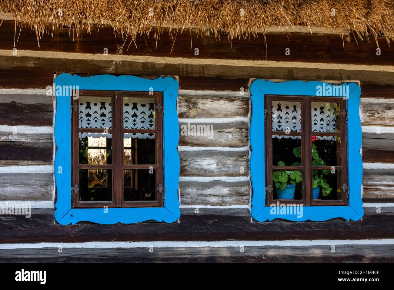 wooden window in rustic old peasant house Stock Photo - Alamy