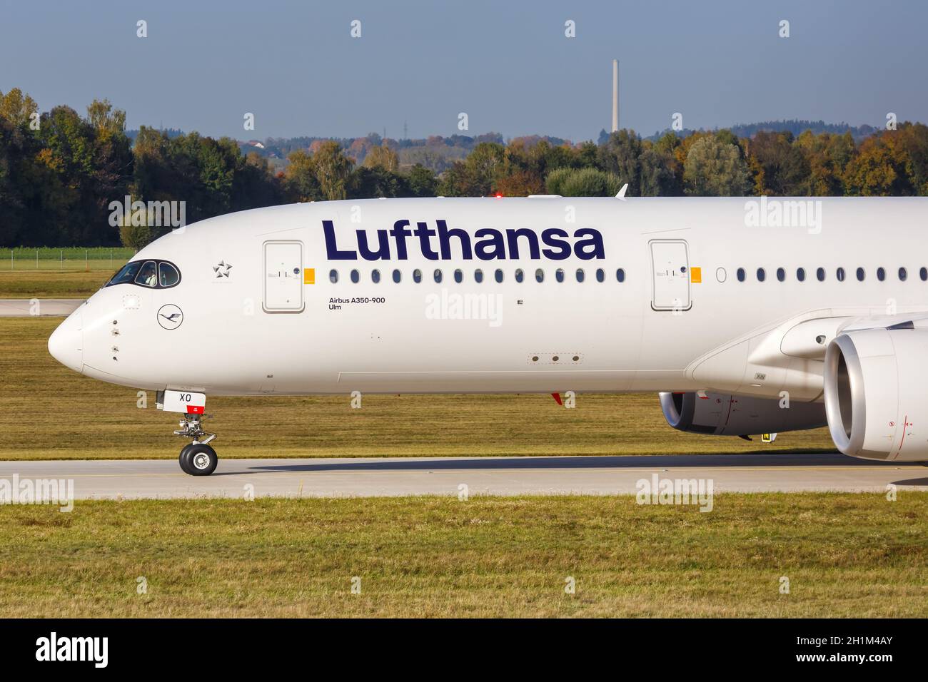 Munich, Germany - October 21, 2020: Lufthansa Airbus A350-900 airplane ...