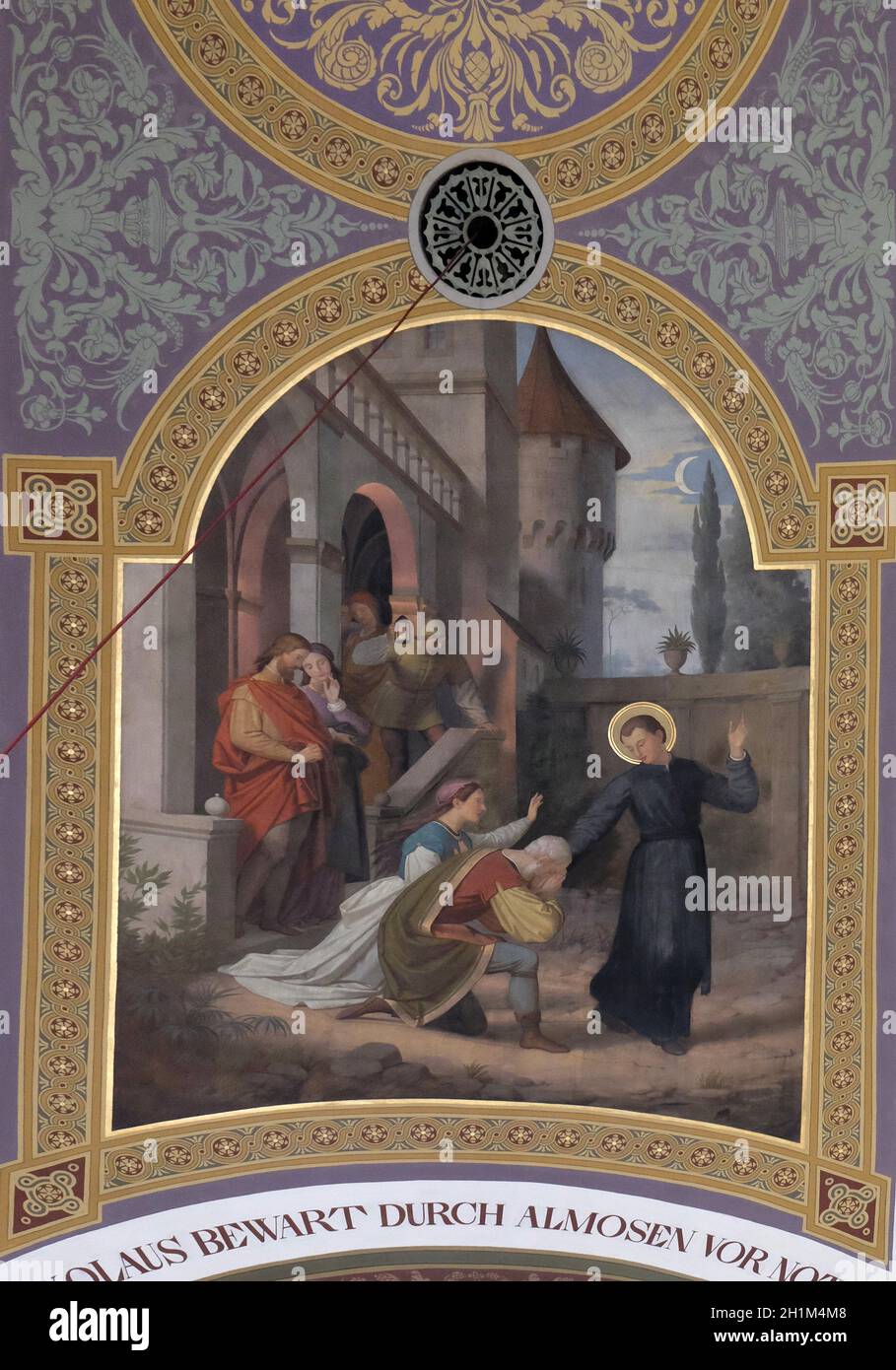 Saint Nicholas, fresco painting in parish church of St. Nicholas in Bad ...