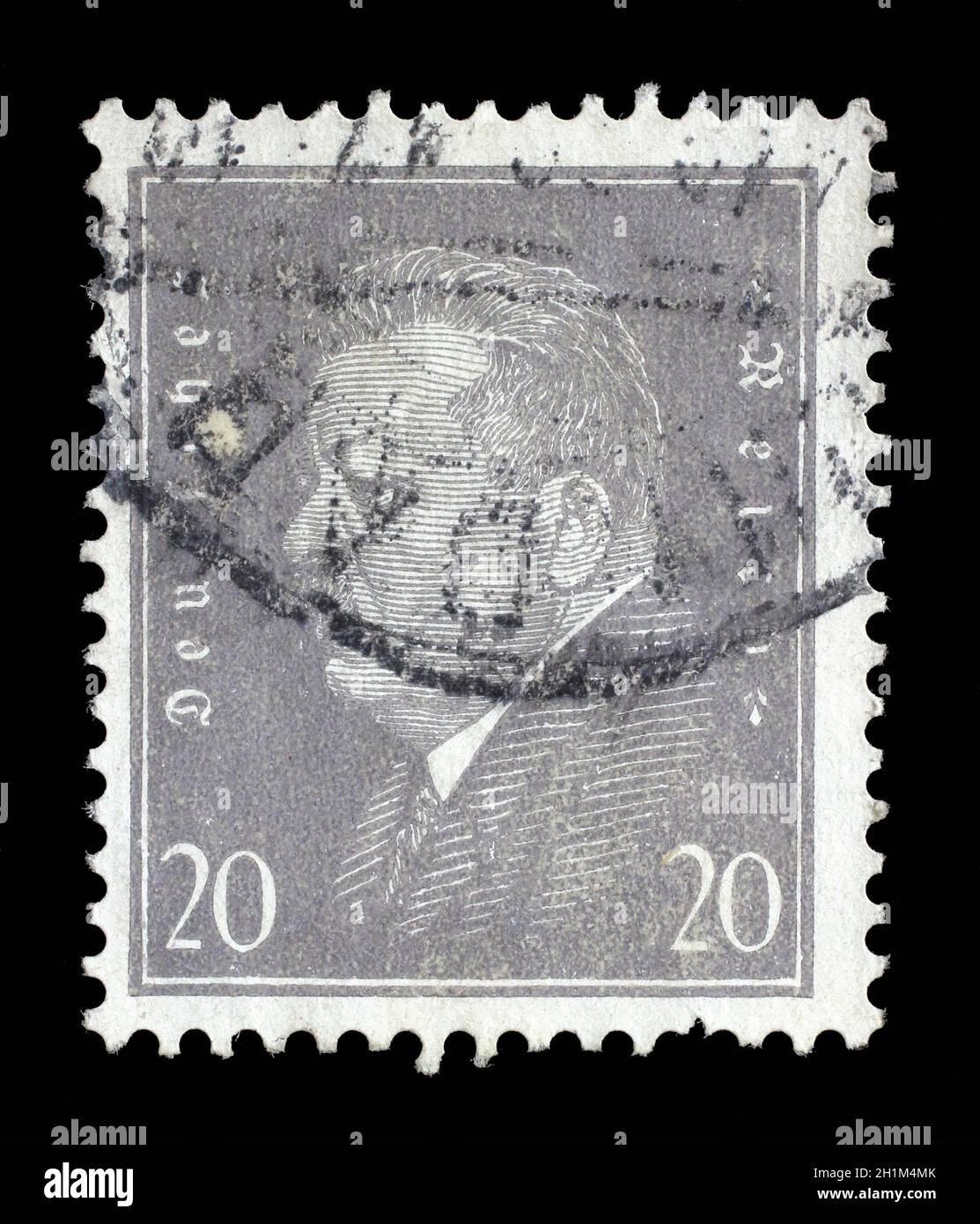 Stamp printed in the German Reich shows Friedrich Ebert (1871-1925 ...