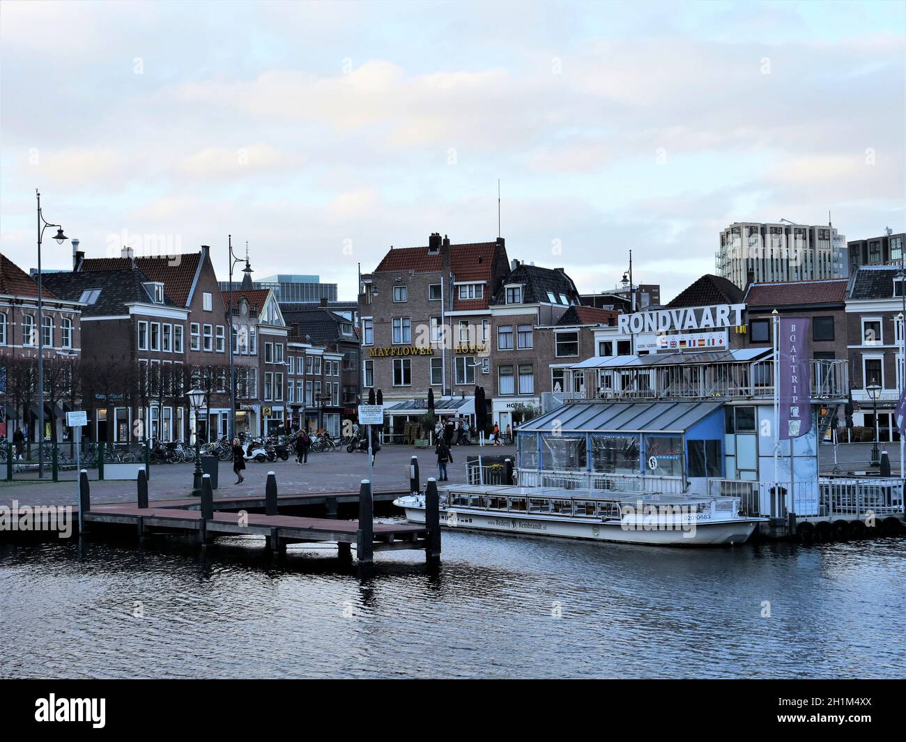 Market Place Beestenmarkt and haven viewed from Blauwportsbrug Stock ...
