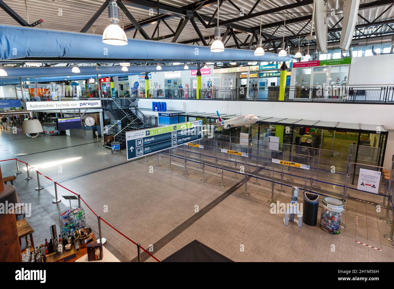 Ahden, Germany - August 8, 2020: Terminal building of Paderborn ...