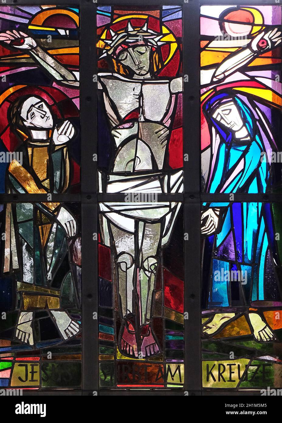 12th Stations of the Cross, Jesus dies on the cross, stained glass ...