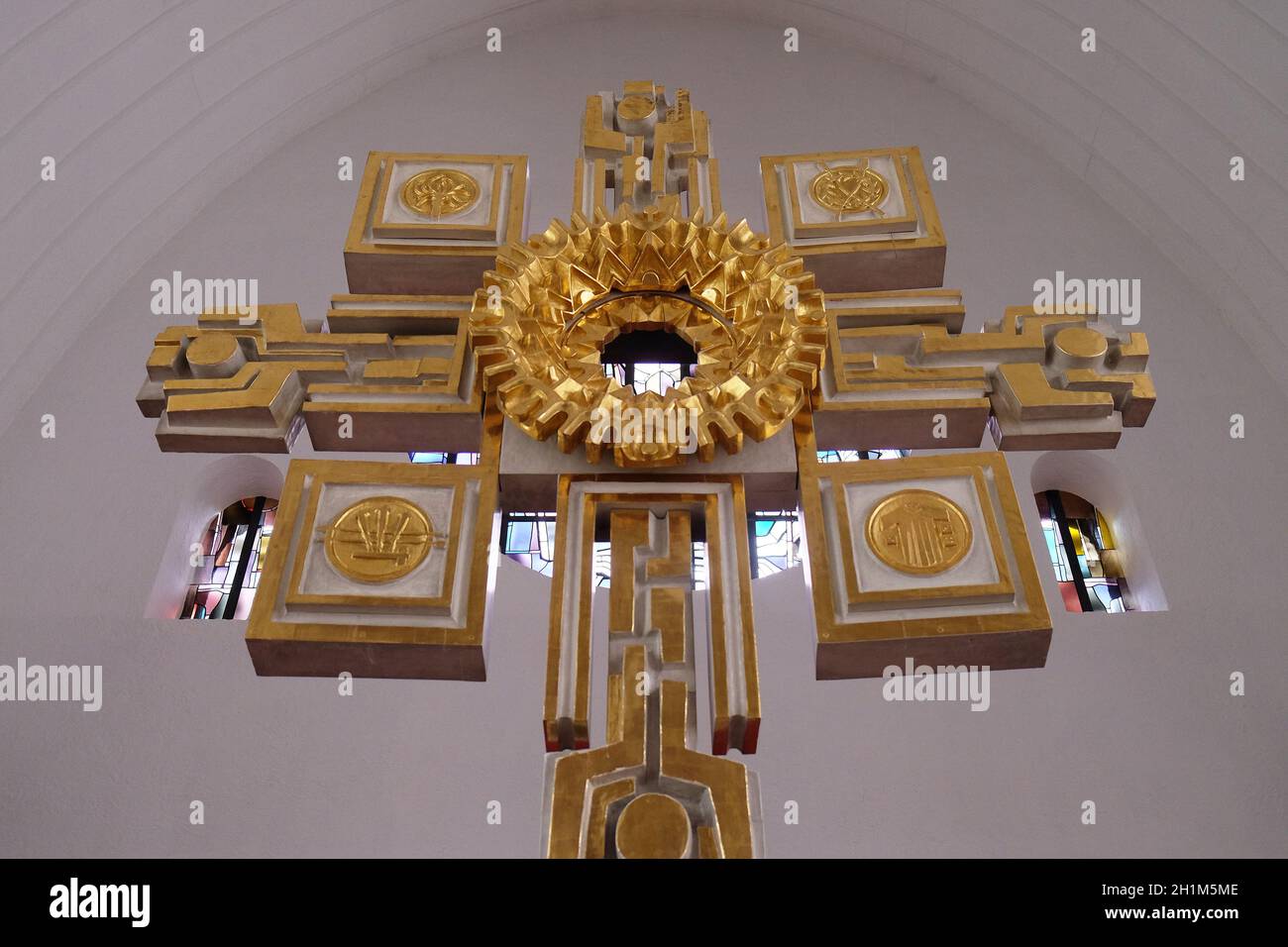 Main altar in the Saint Lawrence church in Kleinostheim, Germany Stock ...
