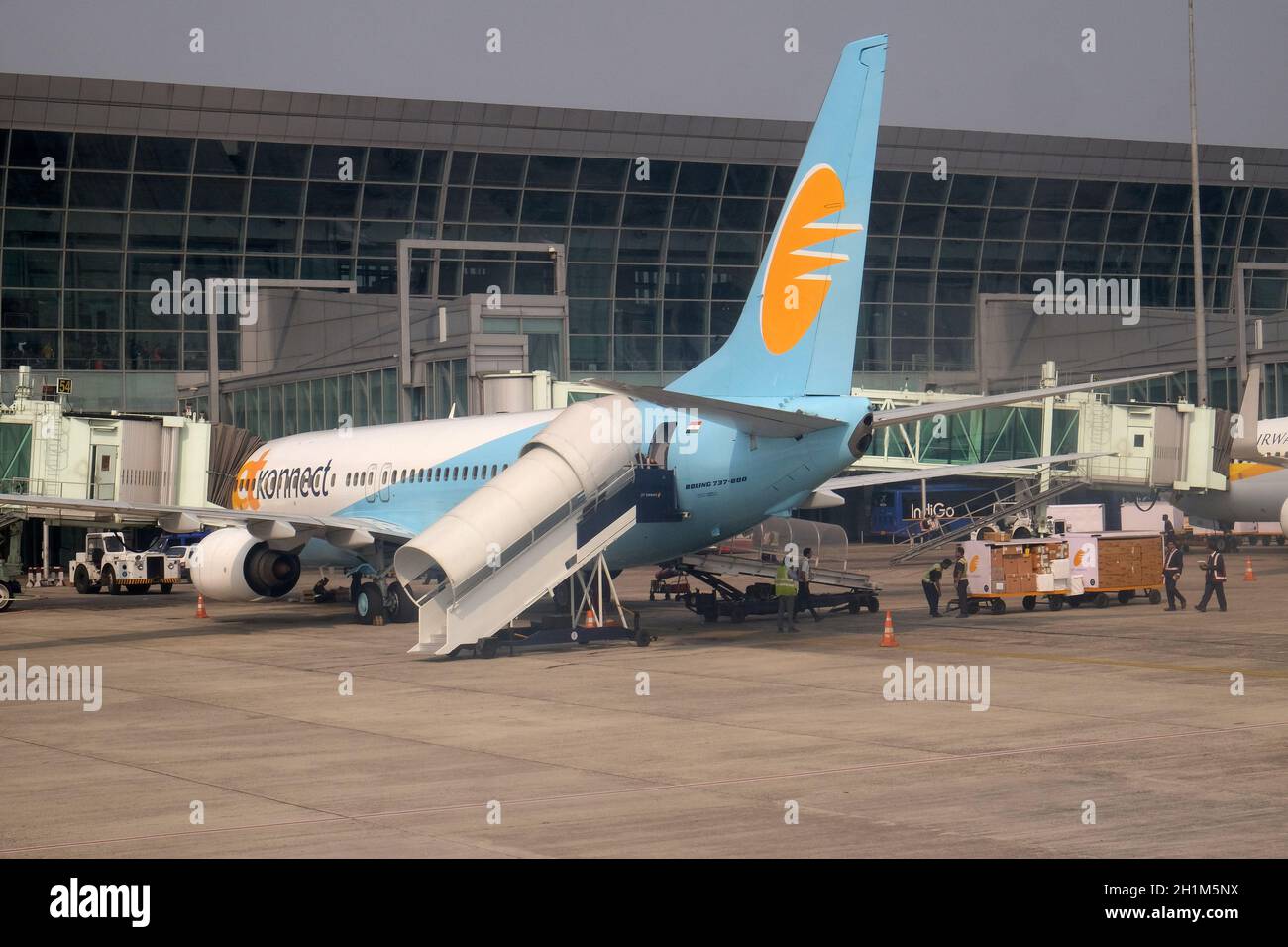Boeing 737-800 operated by Jet Konnect at Kolkata international Airport ...