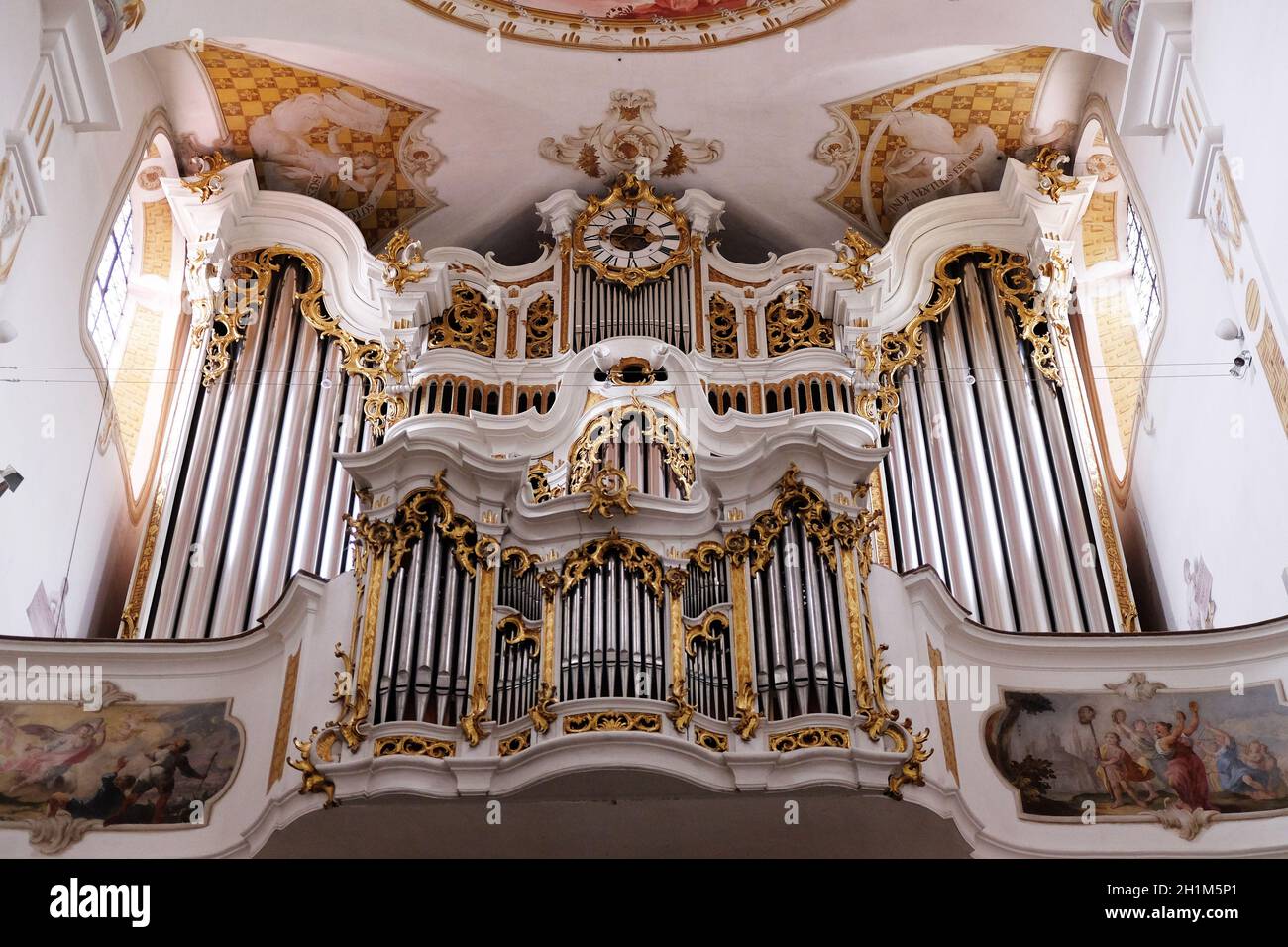Organ in the monastery church of St. John in Ursberg, Germany Stock ...