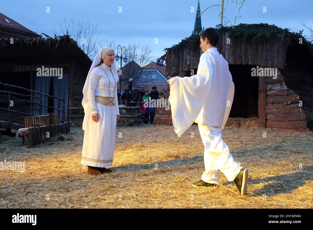 Live Nativity Scene in Zagreb, Croatia Stock Photo - Alamy