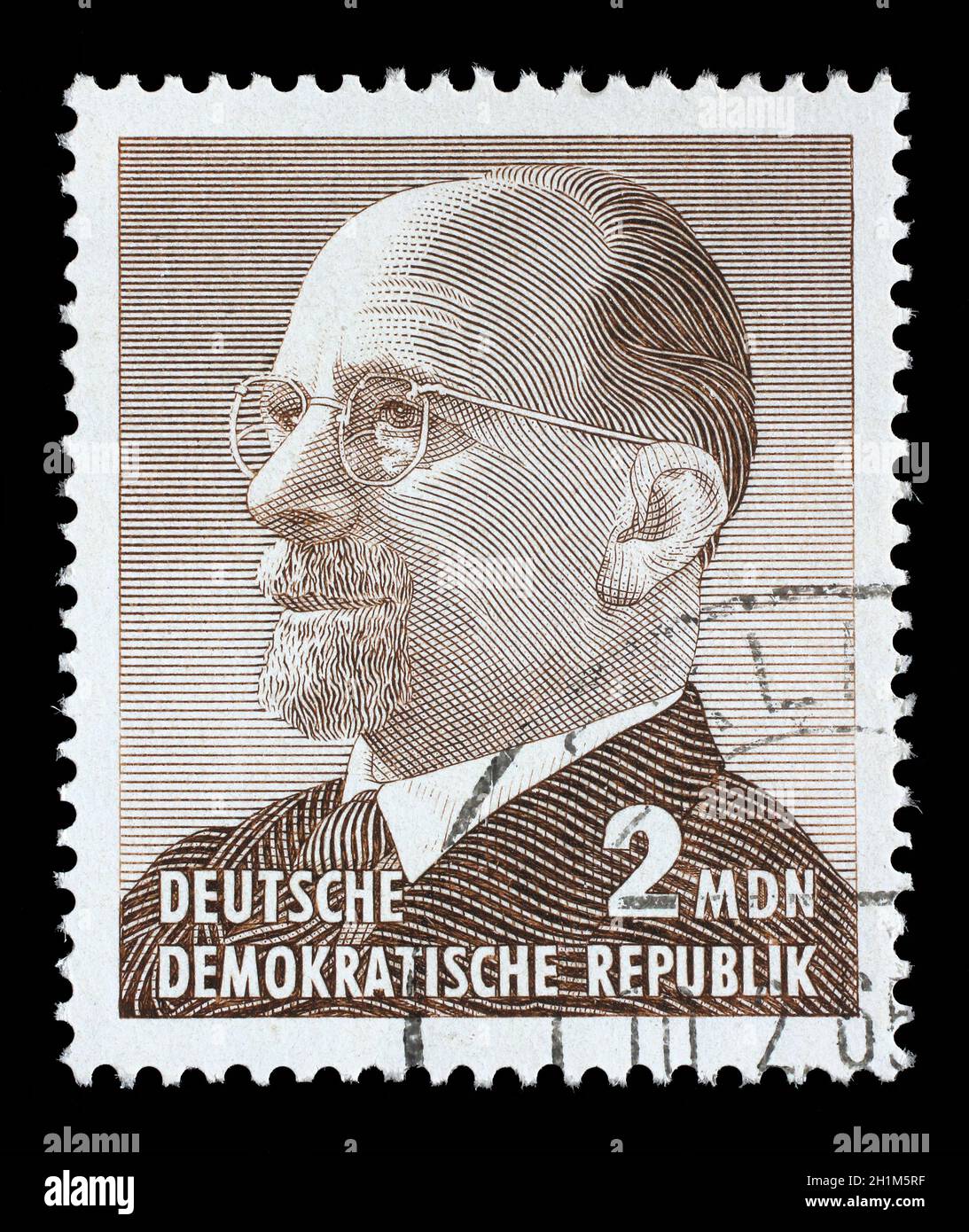 Stamp printed in GDR shows the leader of East Germany from 1950 to 1971 ...