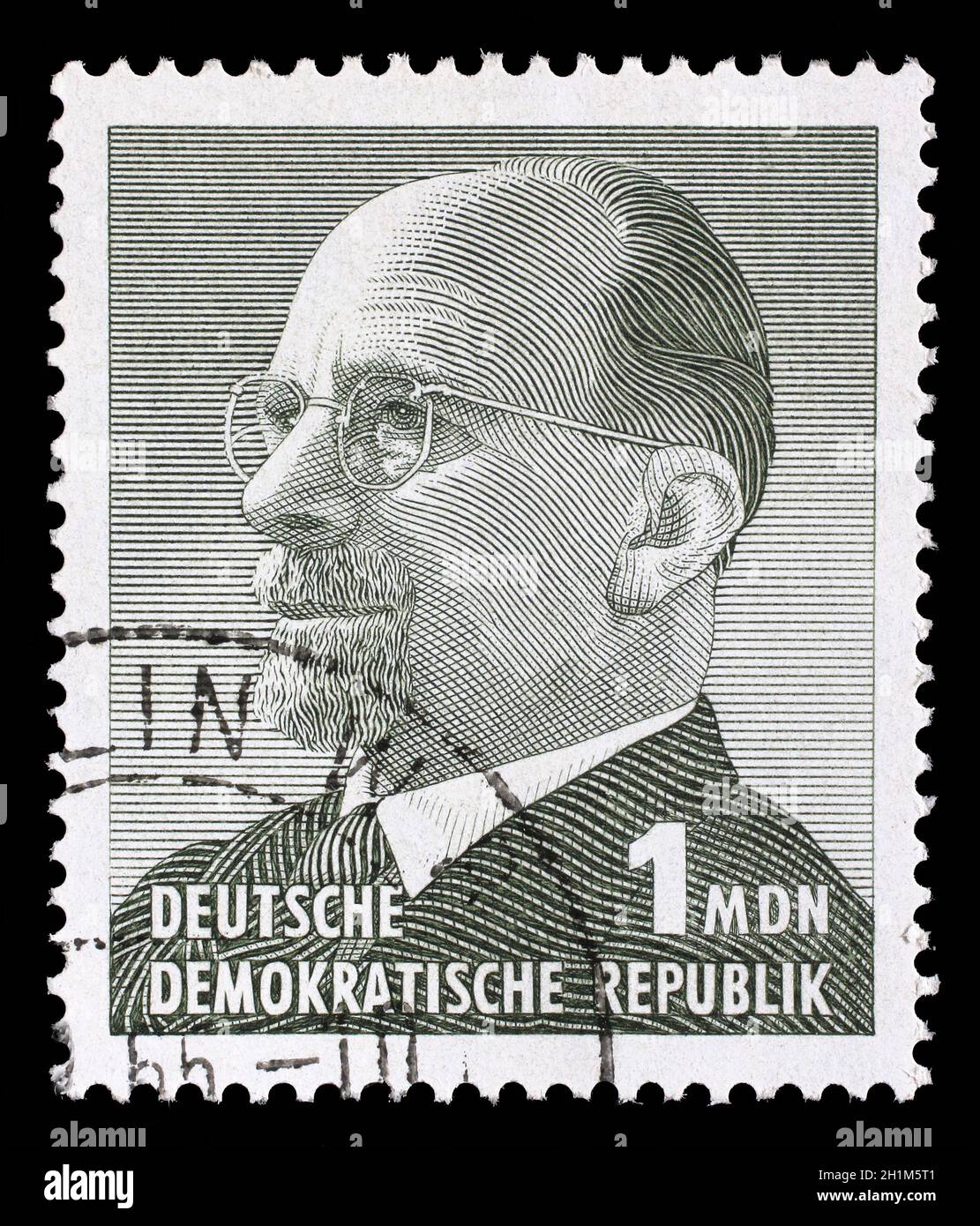 Stamp printed in GDR shows the leader of East Germany from 1950 to 1971 ...