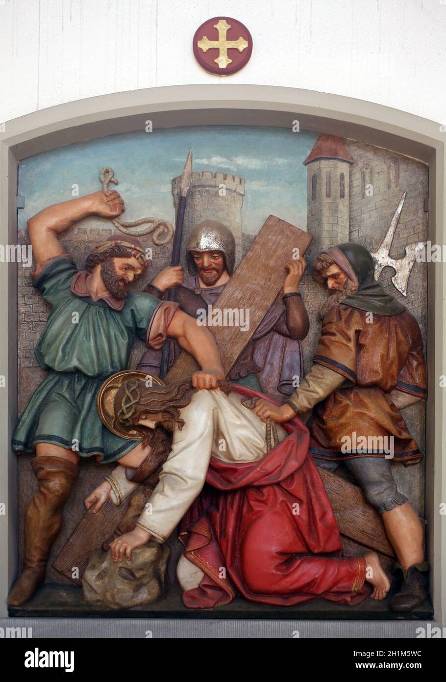 Jesus falls the first time, 3rd Stations of the Cross, the parish ...