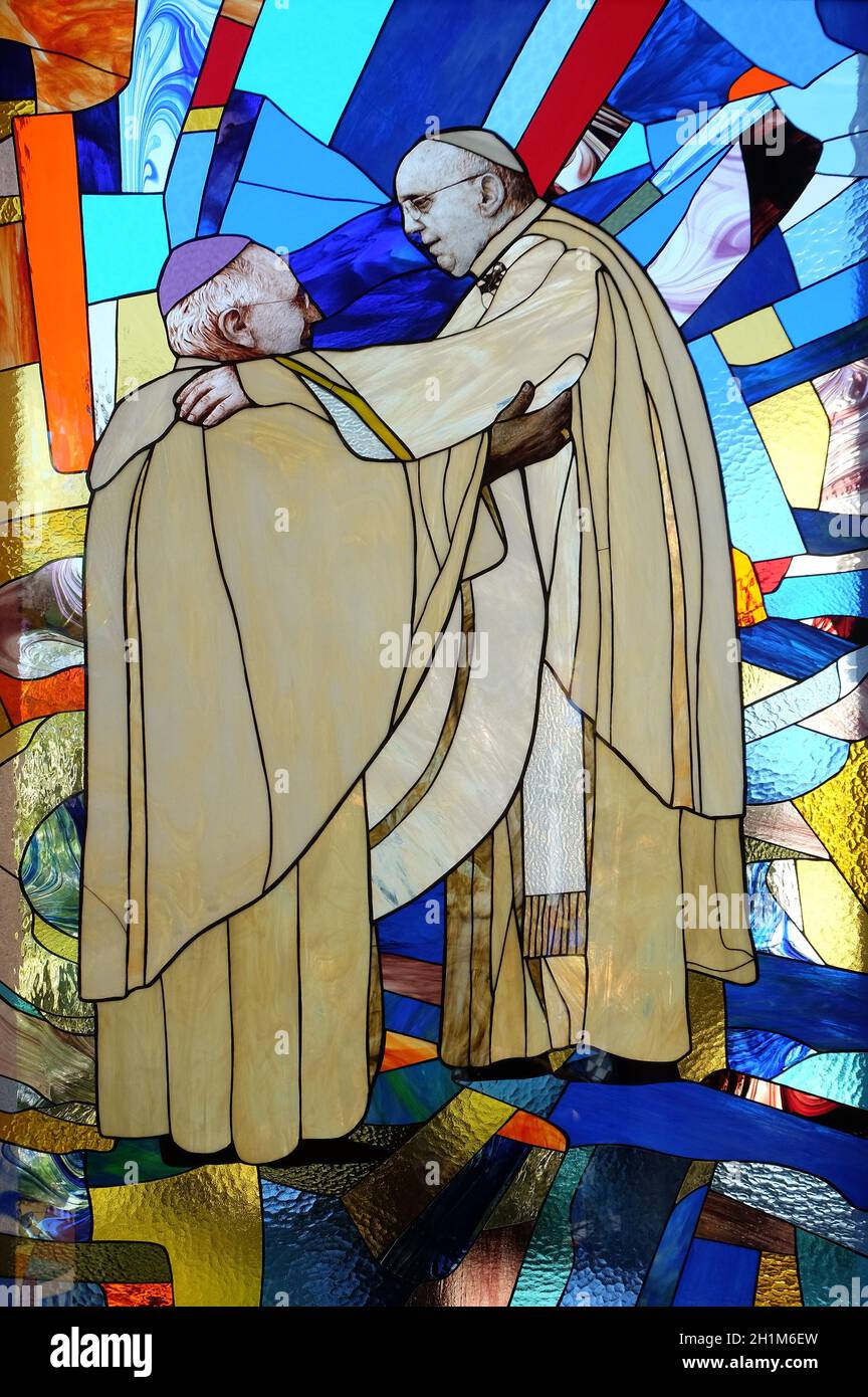 Pope francis stained glass window hi-res stock photography and images ...