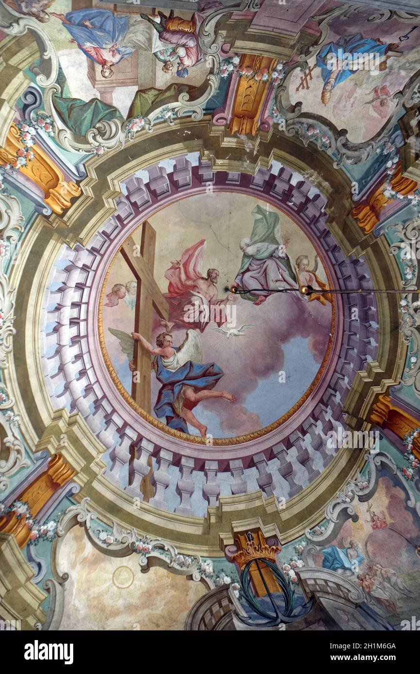 Holy Trinity, fresco on the ceiling of the Saint John the Baptist ...