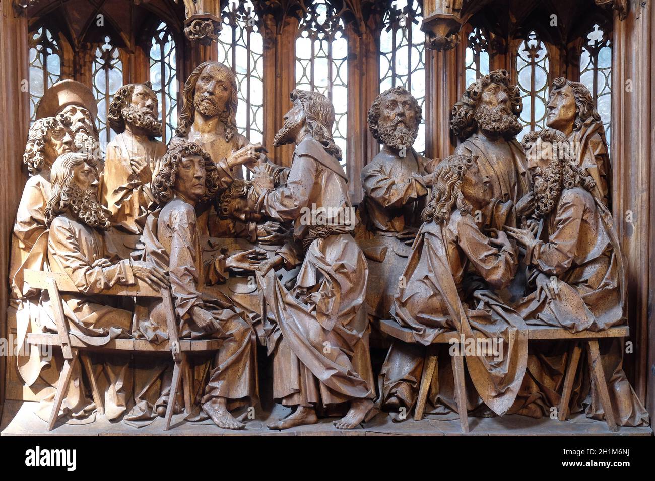 Last Supper, altar of the Holy Blood in St James Church in Rothenburg ...