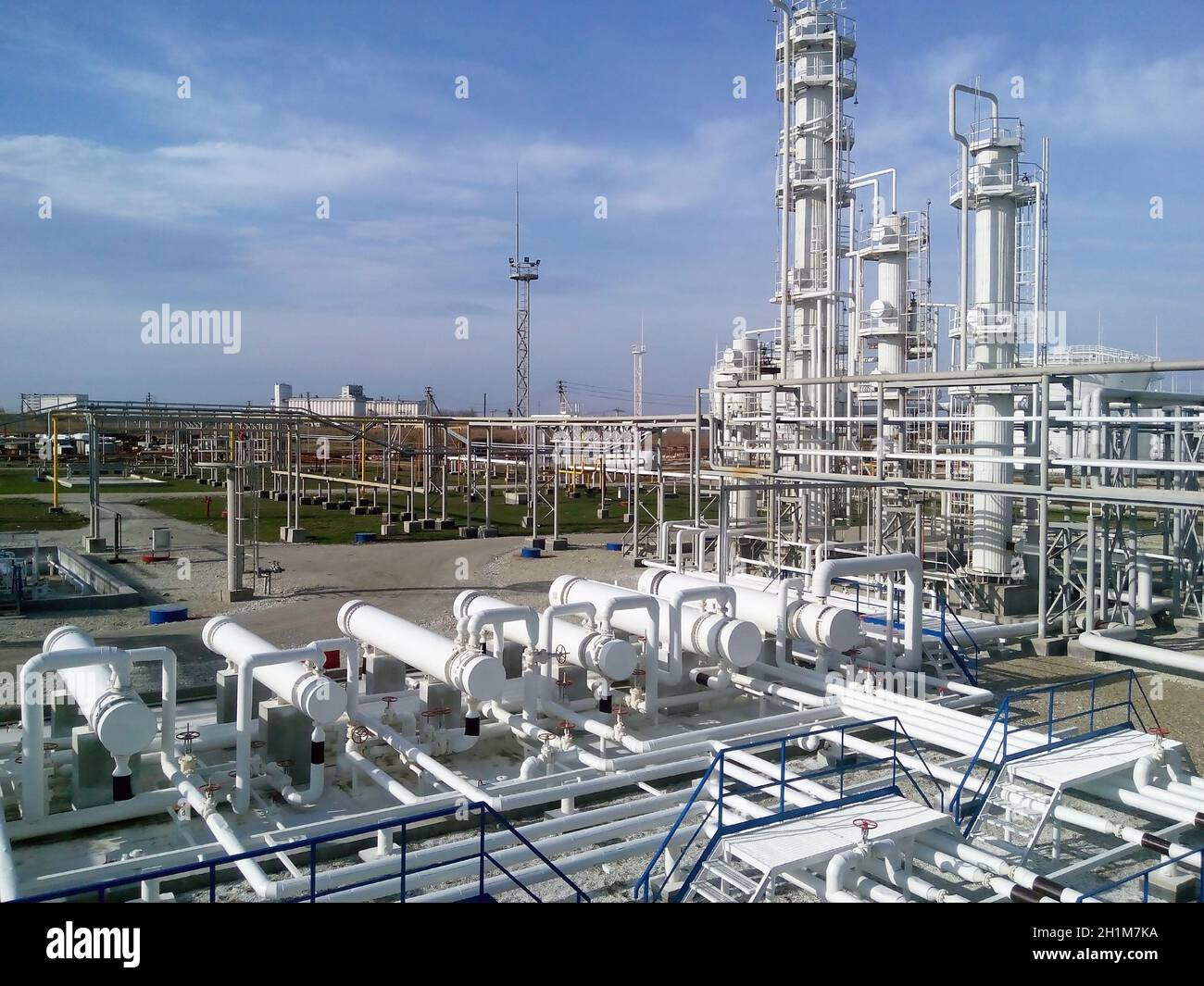 The oil refinery. Equipment for primary oil refining Stock Photo - Alamy