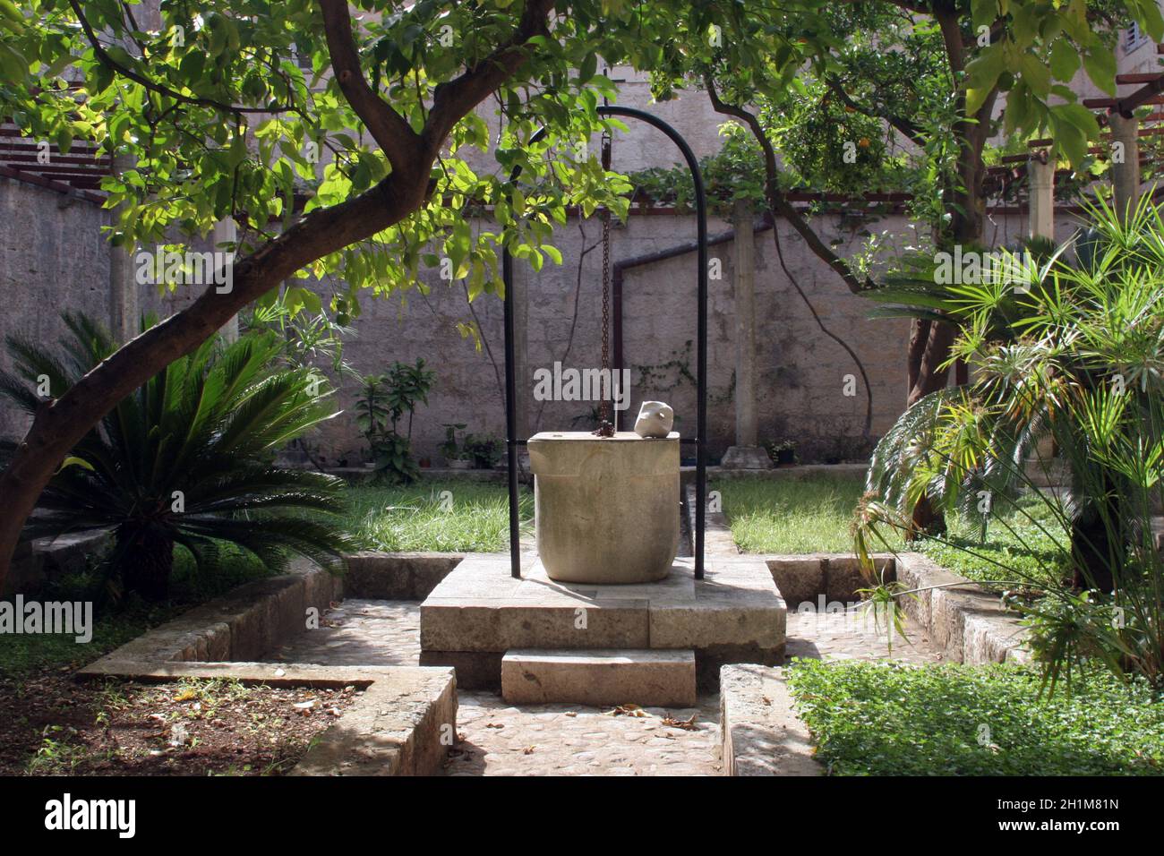 Fountain in the atrium of the monastery Stock Photo - Alamy