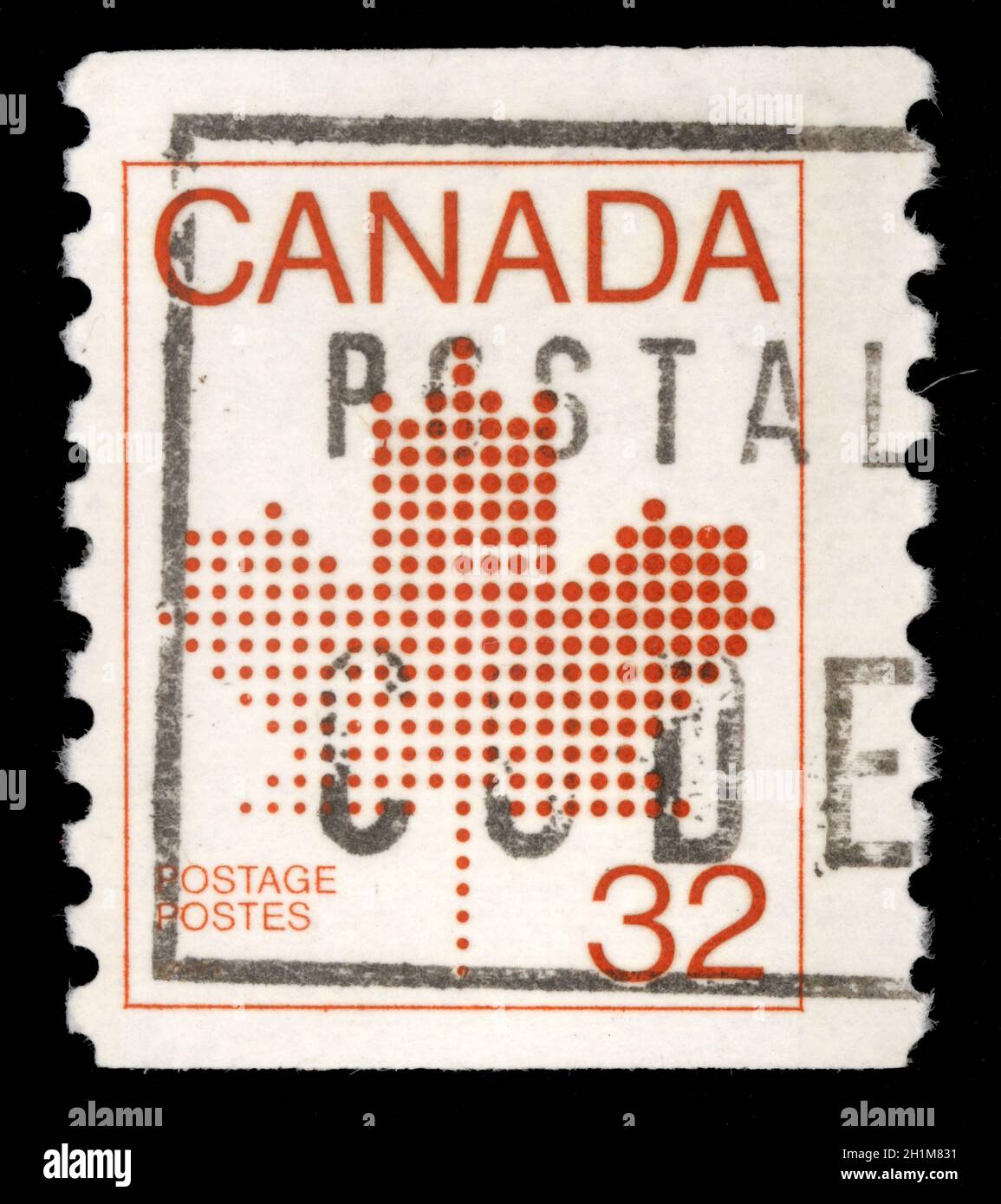 Stamp printed in Canada shows maple leaf, a symbol of Canada, series ...
