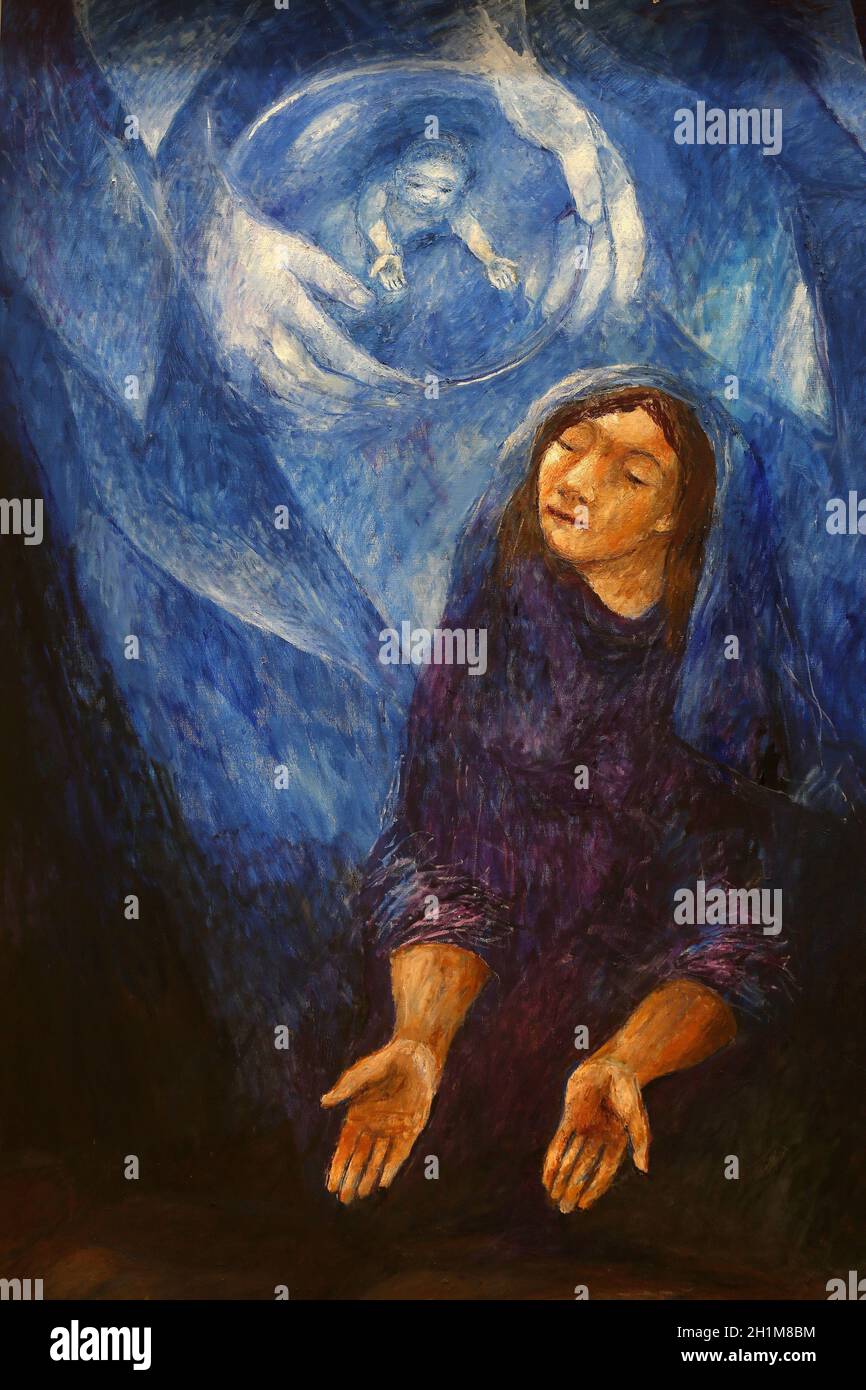 Virgin Mary, detail of high altar by Sieger Koder in St. Joseph's ...