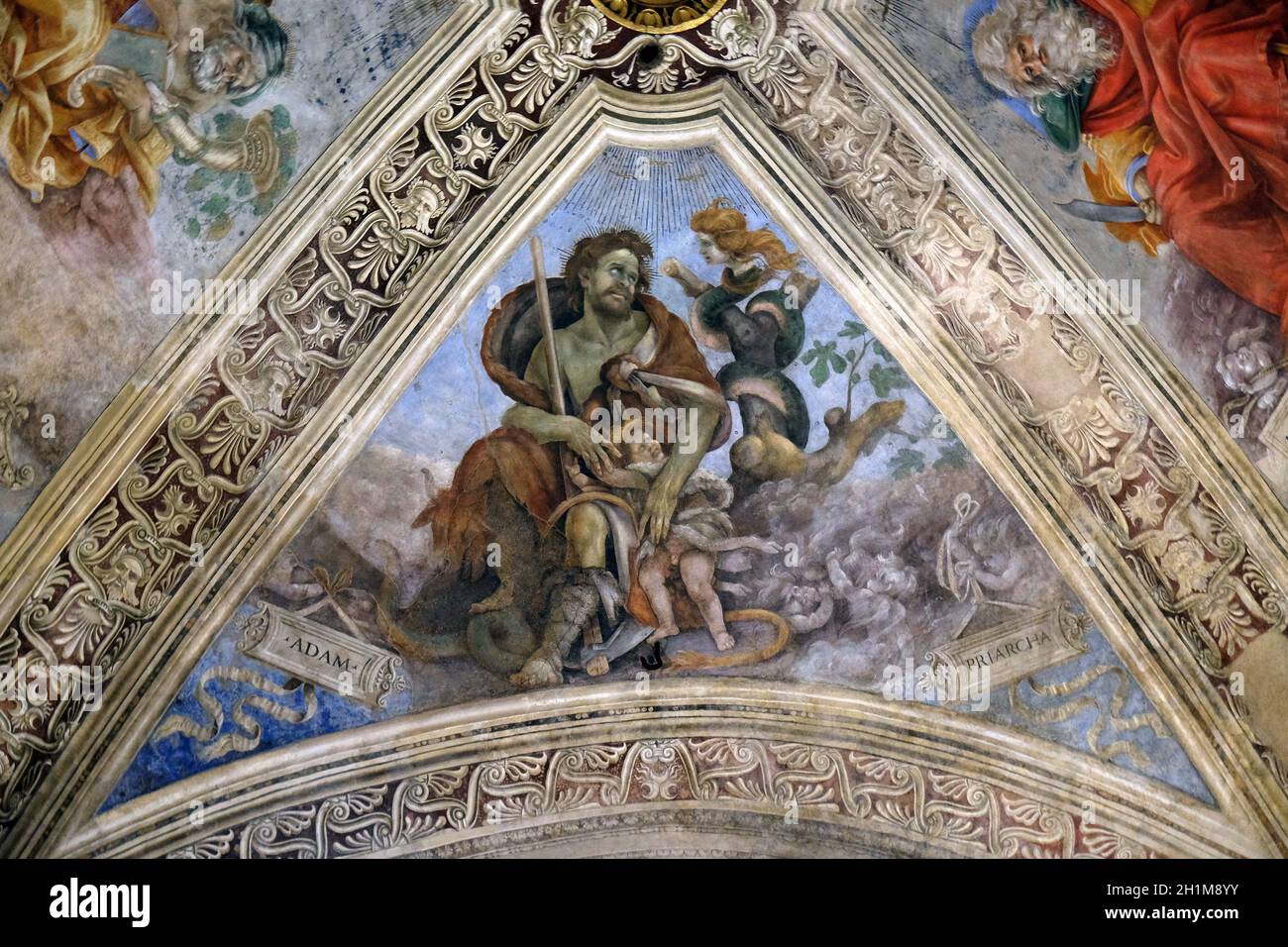 Adam, fresco in Strozzi Chapel by Filippino Lippi, Santa Maria Novella ...