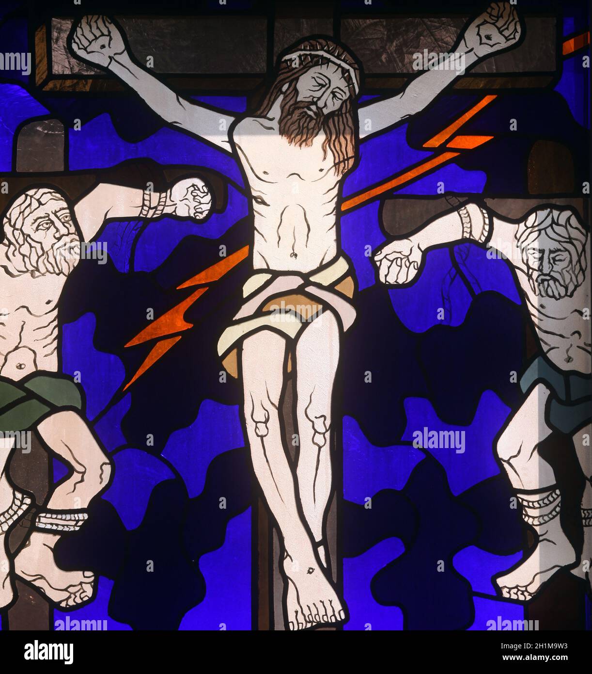 12th Stations of the Cross, Jesus dies on the cross , stained-glass ...