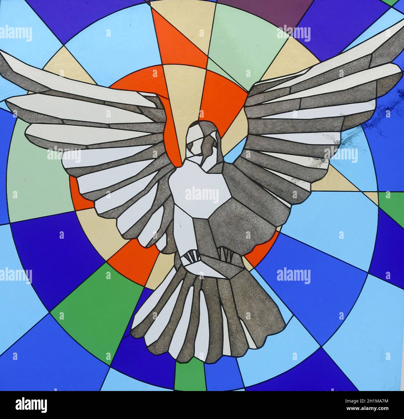 Holy Spirit Bird, stained glas Stock Photo - Alamy