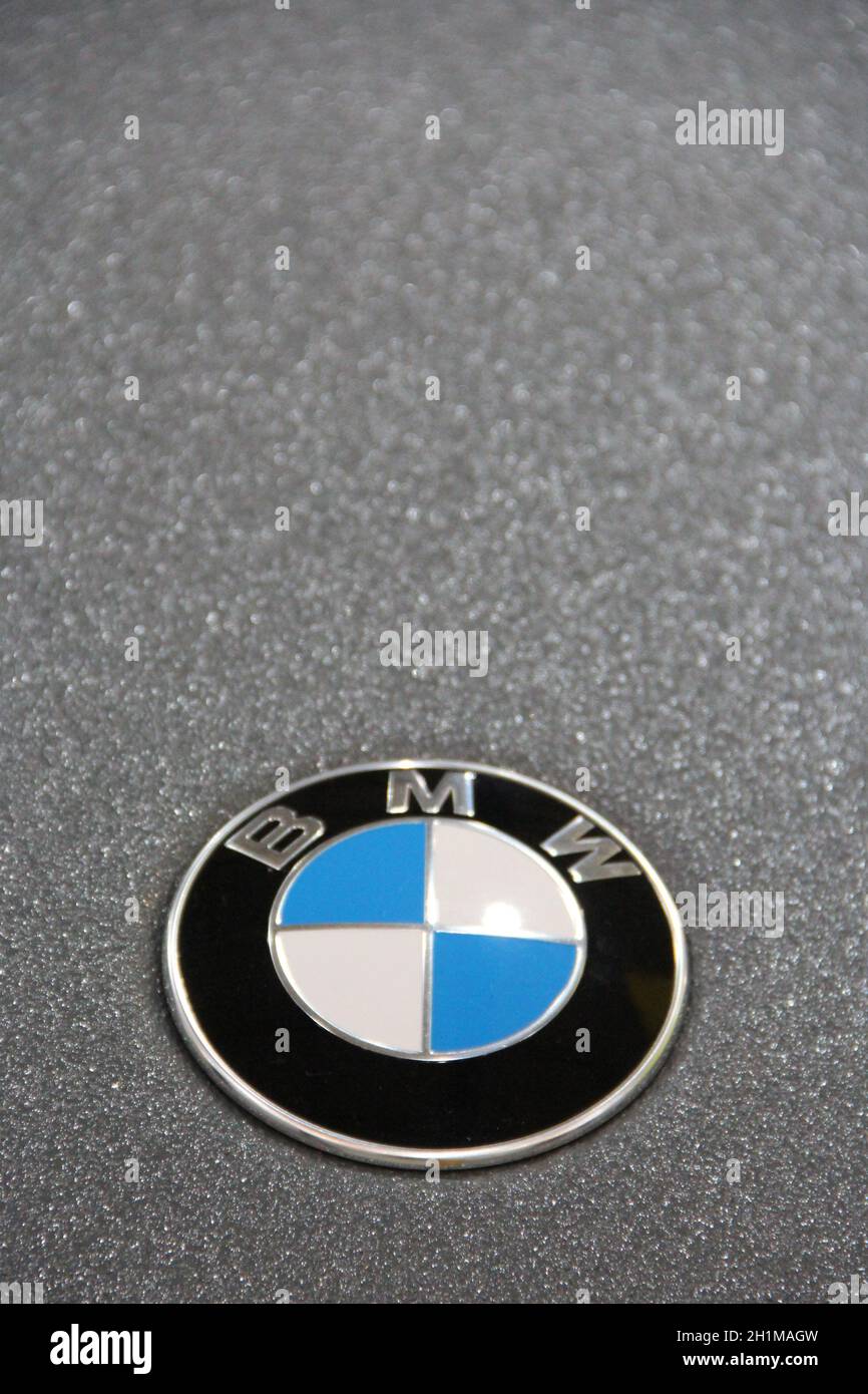 BMW car icon on gray background. Symbol manufacturer of cars BMW. White ...
