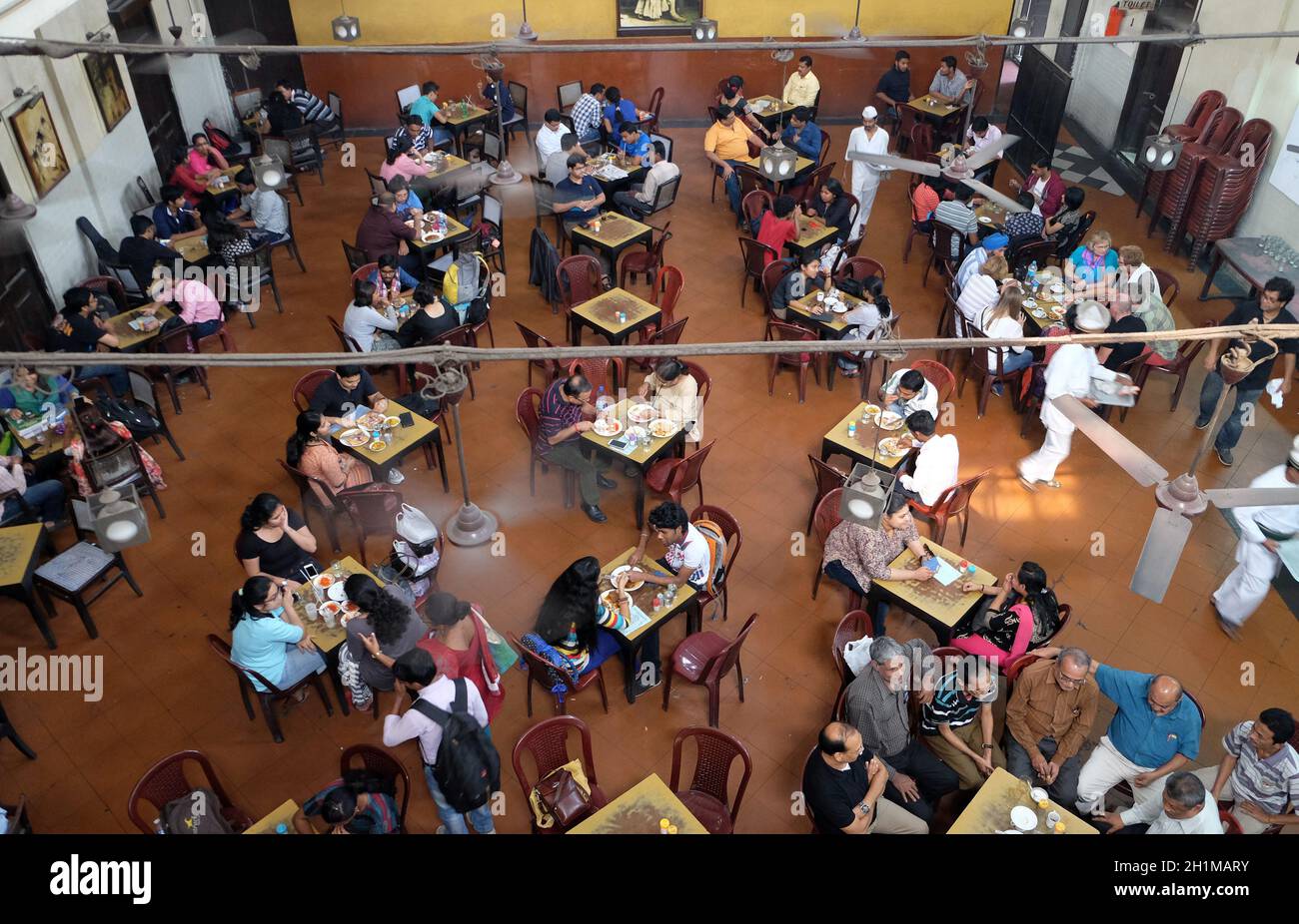 Visitors of popular Indian Coffee House have lunch in Kolkata. The ...