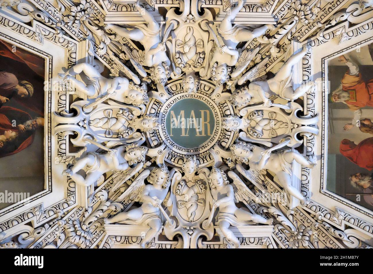 Monogram Maria, fragment of the dome of Salzburg Cathedral, Austria ...