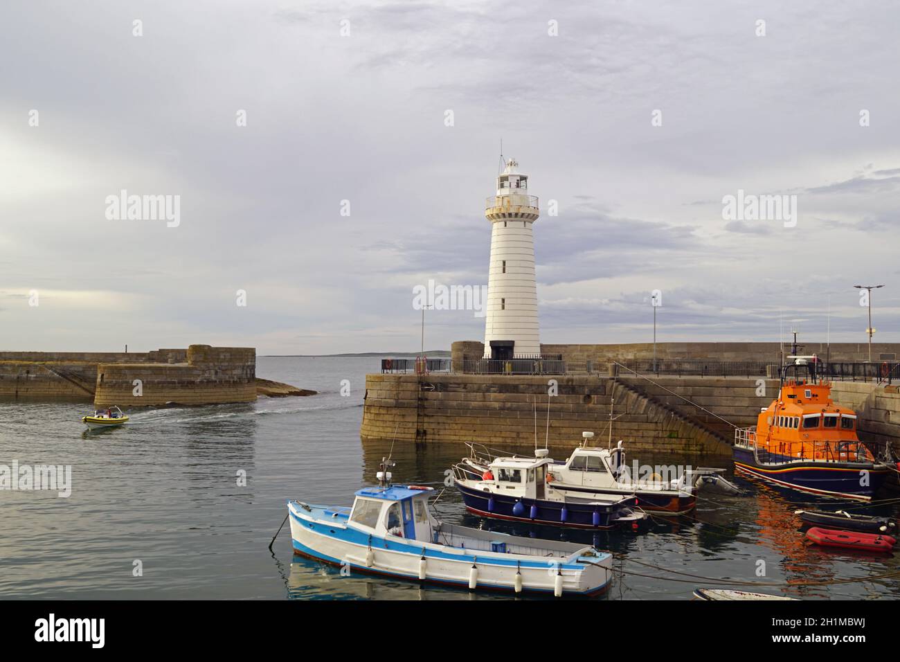 Sunset in the harbour of Donaghadee Stock Photo - Alamy