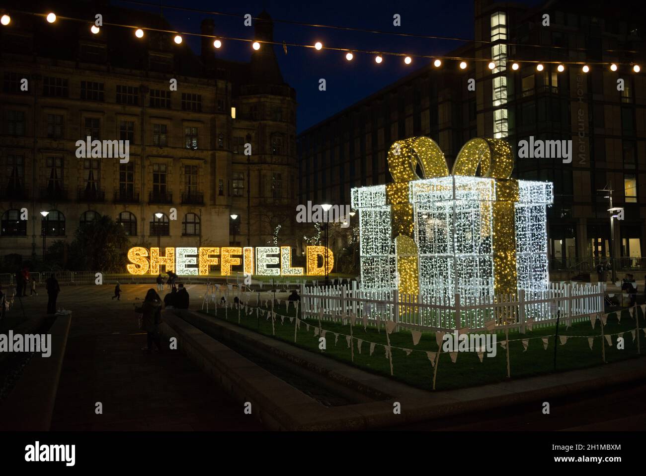 Sheffield, United Kingdom, 27th November, 2020: Lit up in fairy lights ...