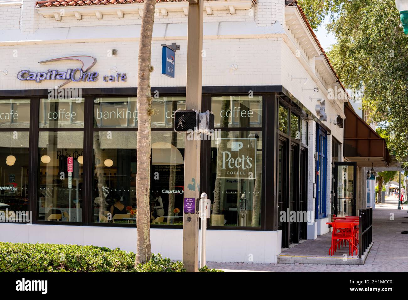 Delray Beach, FL, USA - October 17, 2021: Photo of Capital One Cafe ...