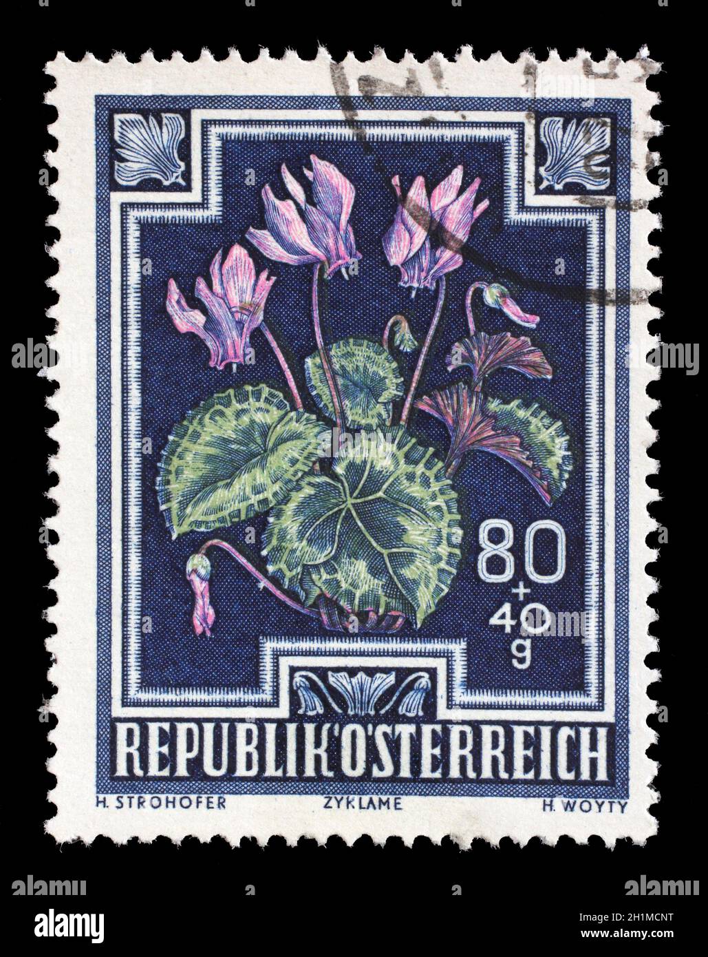 Stamp printed by Austria, shows Wild Violets (Viola odorata), circa ...