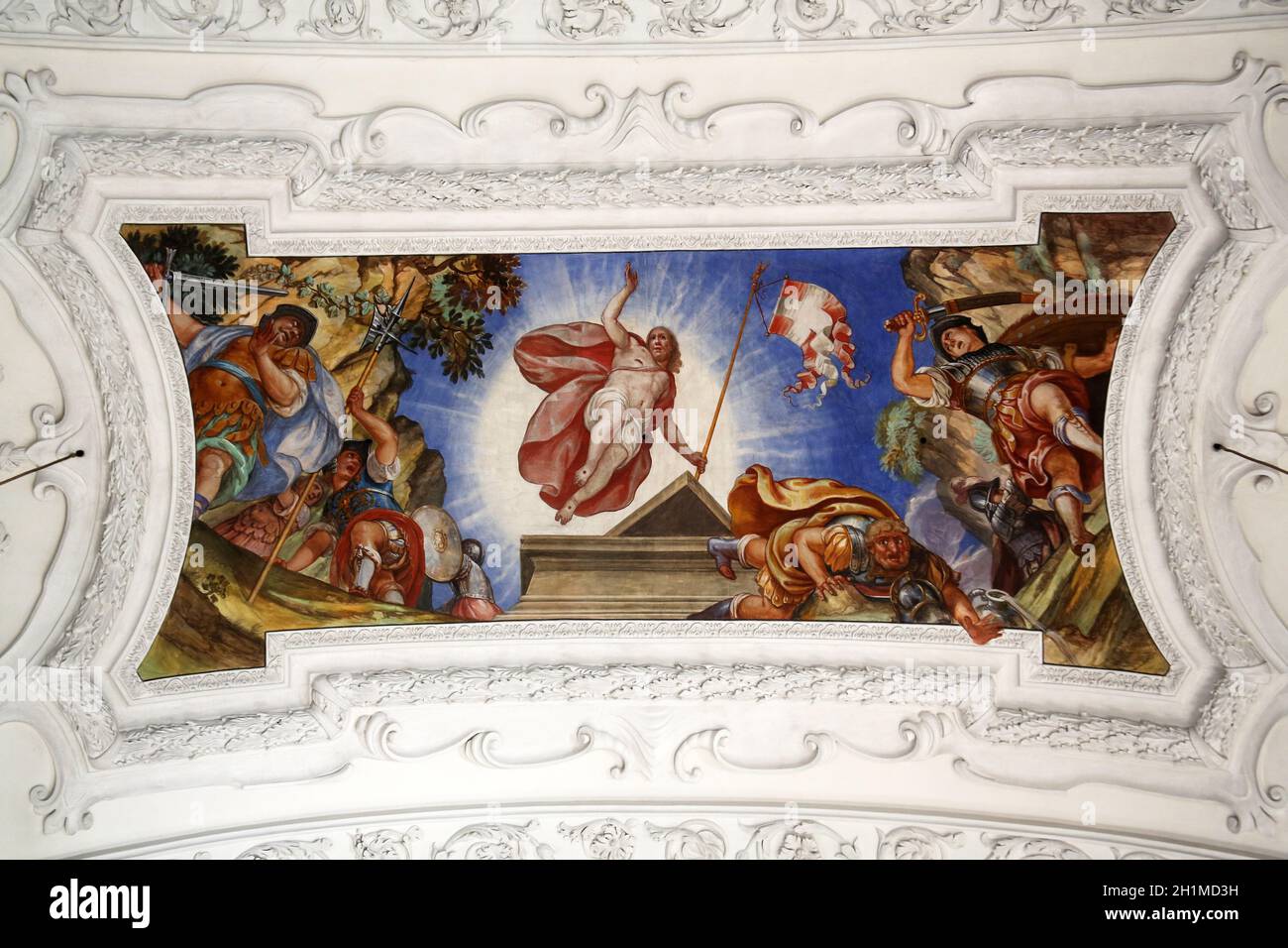 Resurrection of Christ, beautiful religious fresco in Benediktbeuern ...